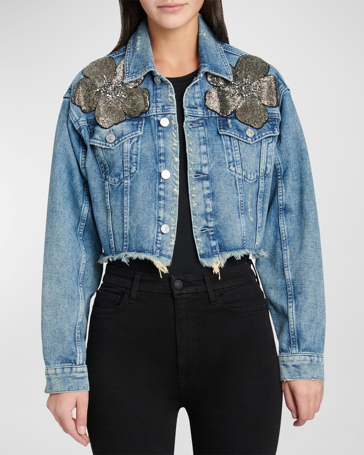 MADE IN TOMBOY Ludo Cropped Denim Jacket | Neiman Marcus