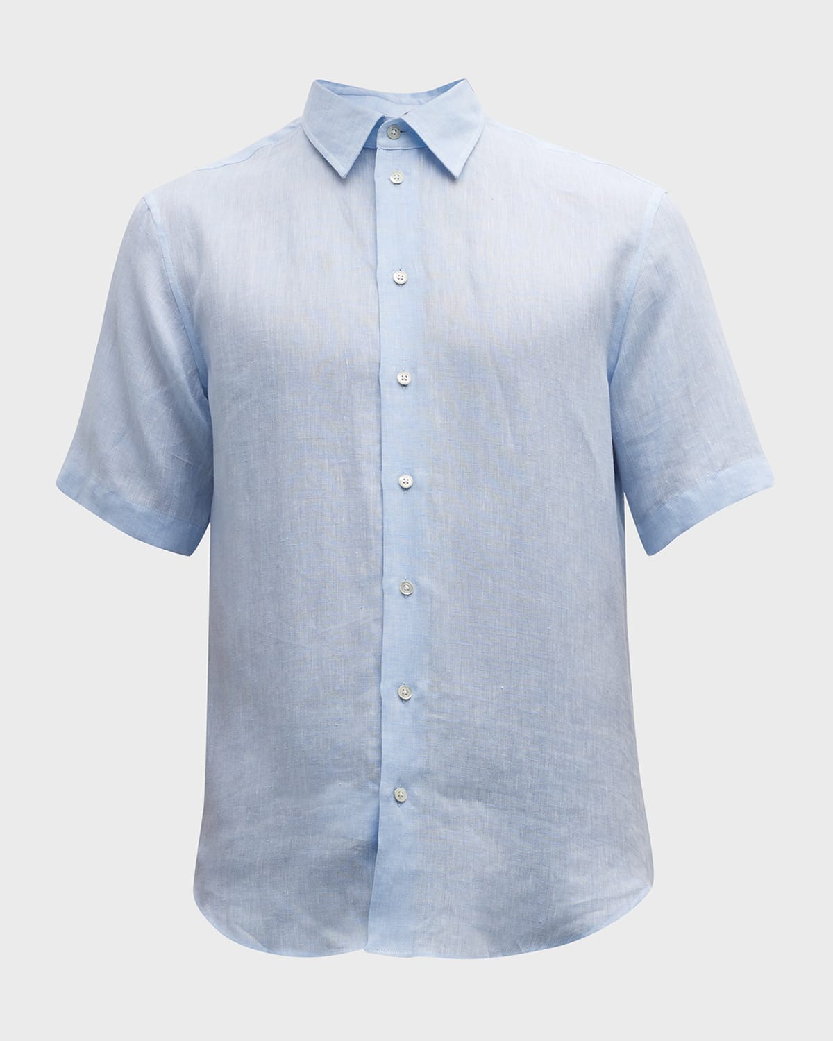 Emporio Armani Men's Short Sleeve Linen Sport Shirt | Neiman Marcus