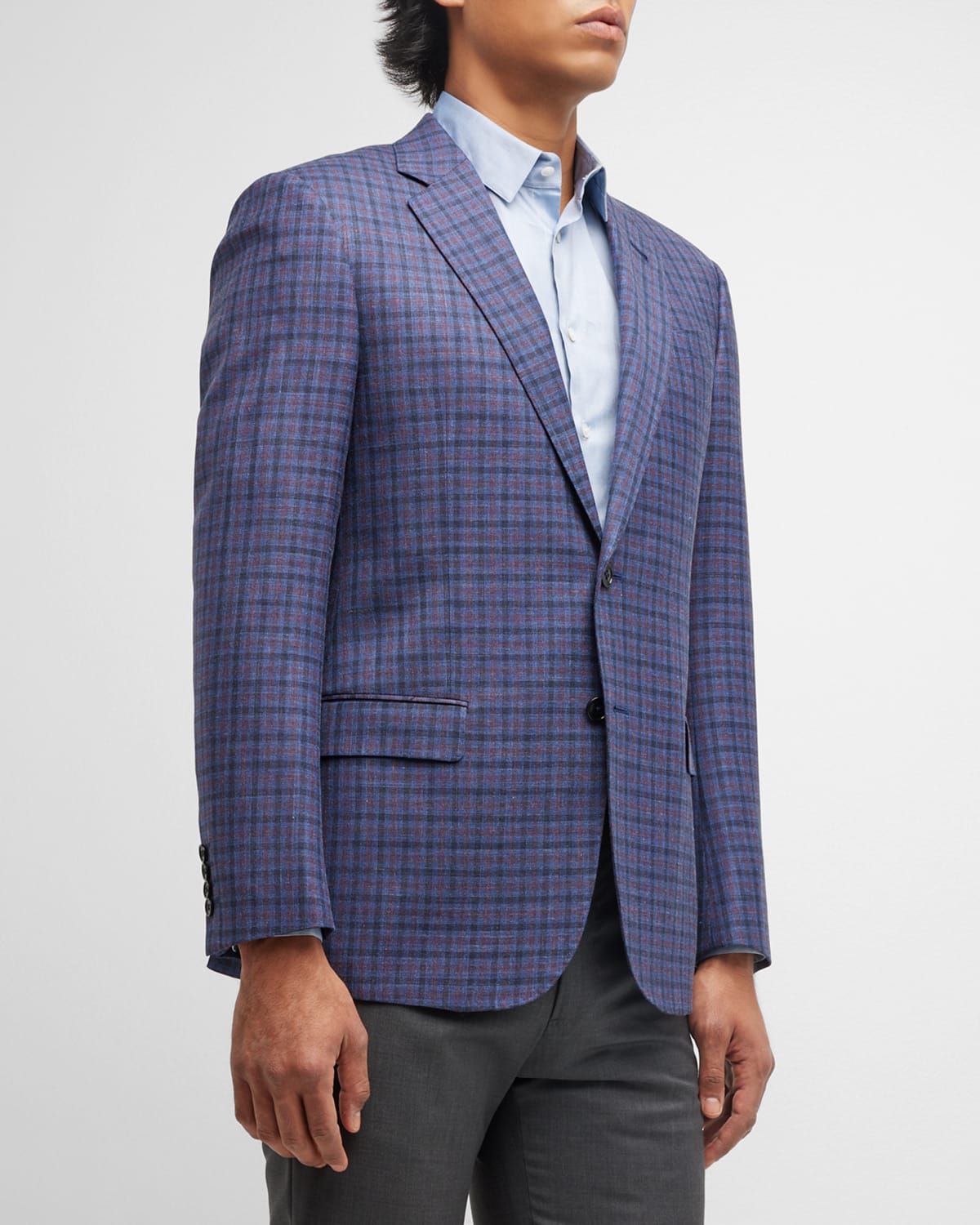 Stefano Ricci Men's Plaid Wool-Blend Sport Coat | Neiman Marcus