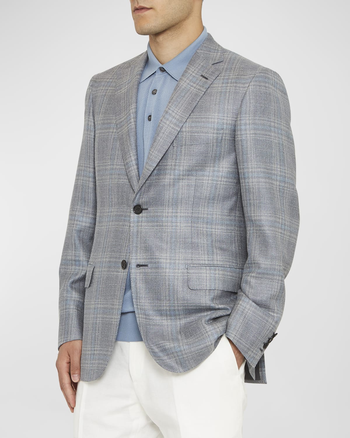Stefano Ricci Men's Plaid Wool-Blend Sport Coat | Neiman Marcus