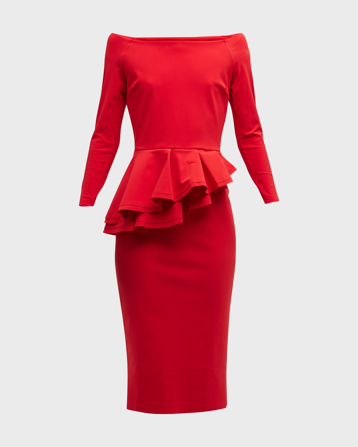Chiara Boni La Petite Robe Leticia 3/4-Sleeve Peplum Sheath Dress ...