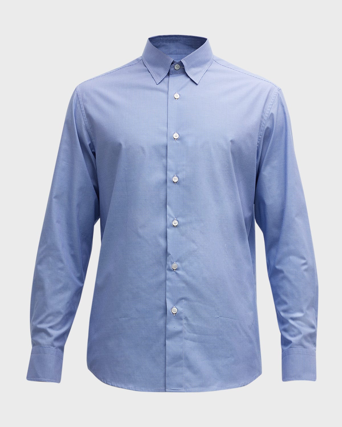 Brioni Men's Micro-Plaid Print Sport Shirt | Neiman Marcus