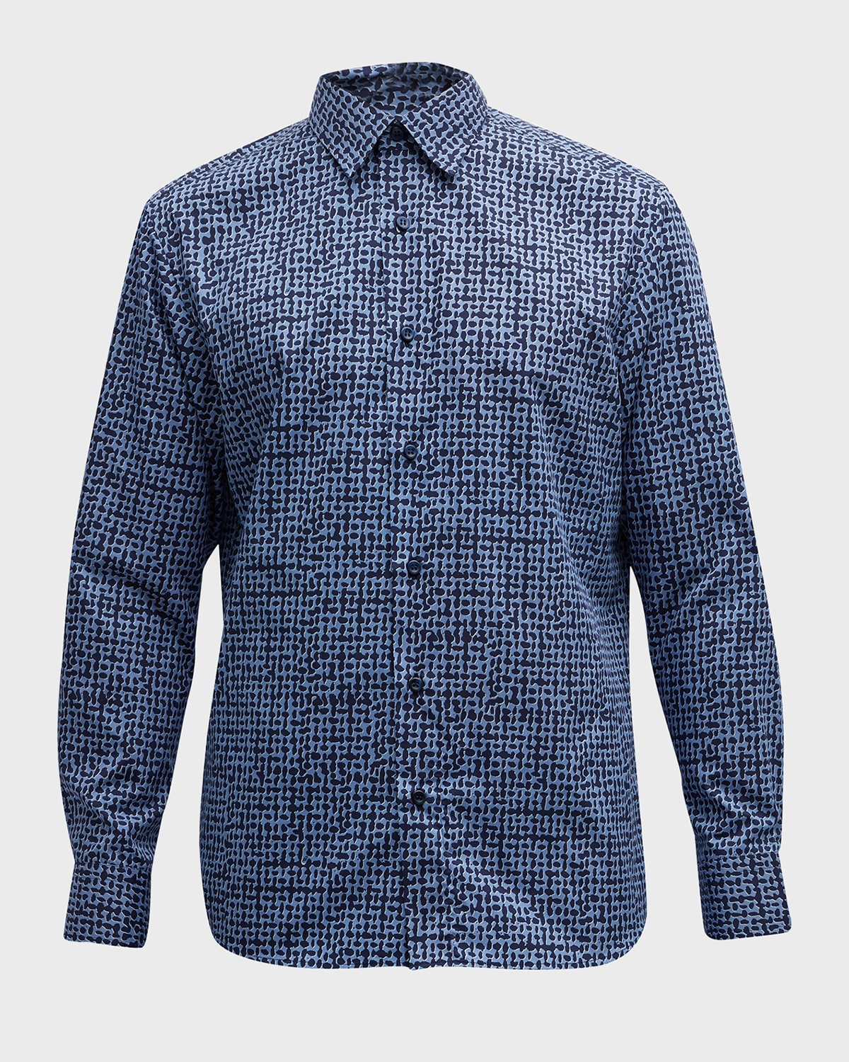Brioni Men's Midnight Cotton Sport Shirt | Neiman Marcus