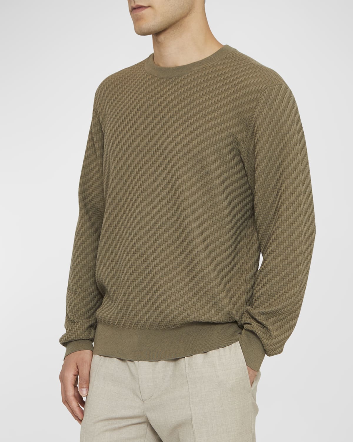FRAME Men's Duo Fold Cotton Crew Sweater | Neiman Marcus
