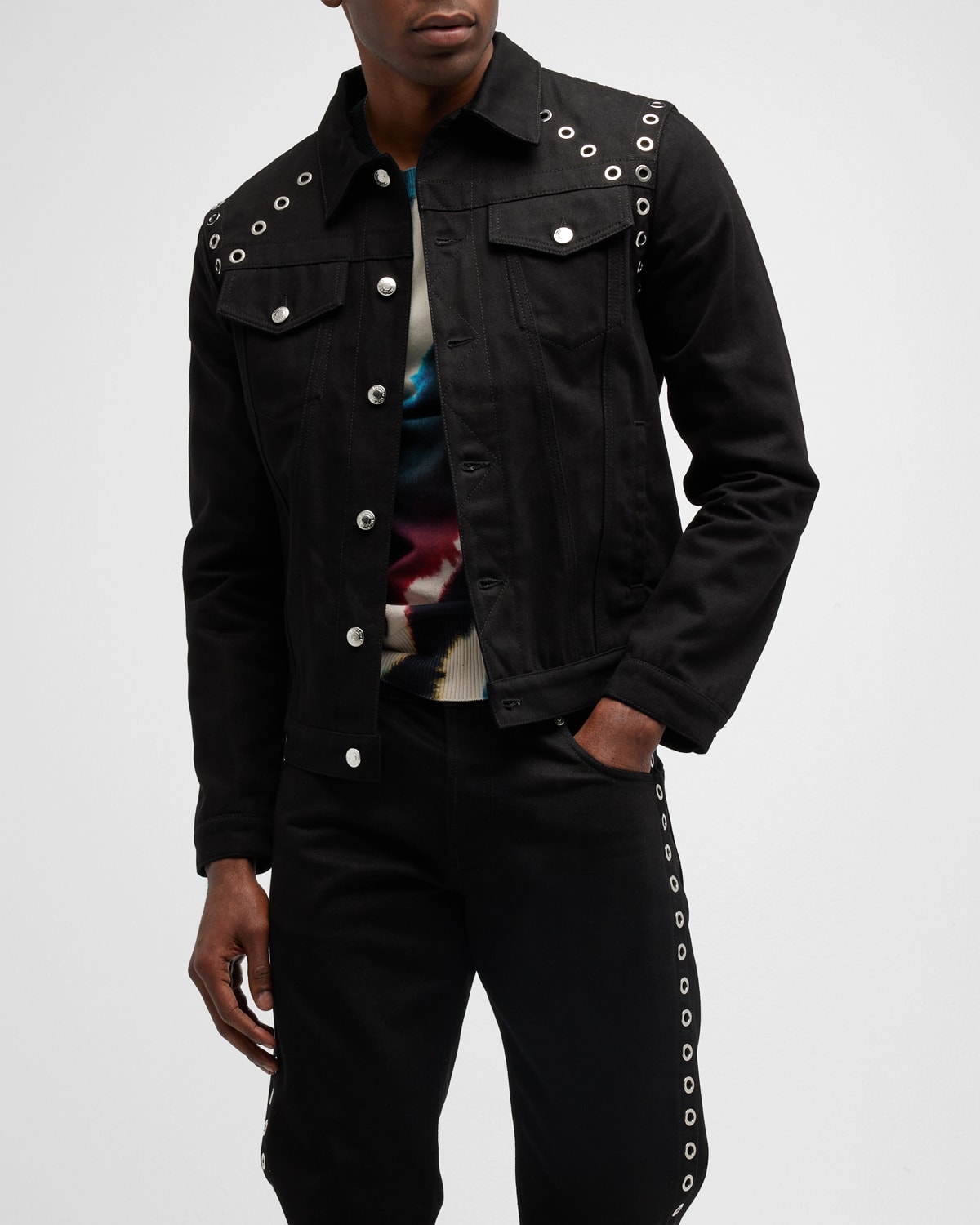 Givenchy Men's Logo Denim Vest | Neiman Marcus