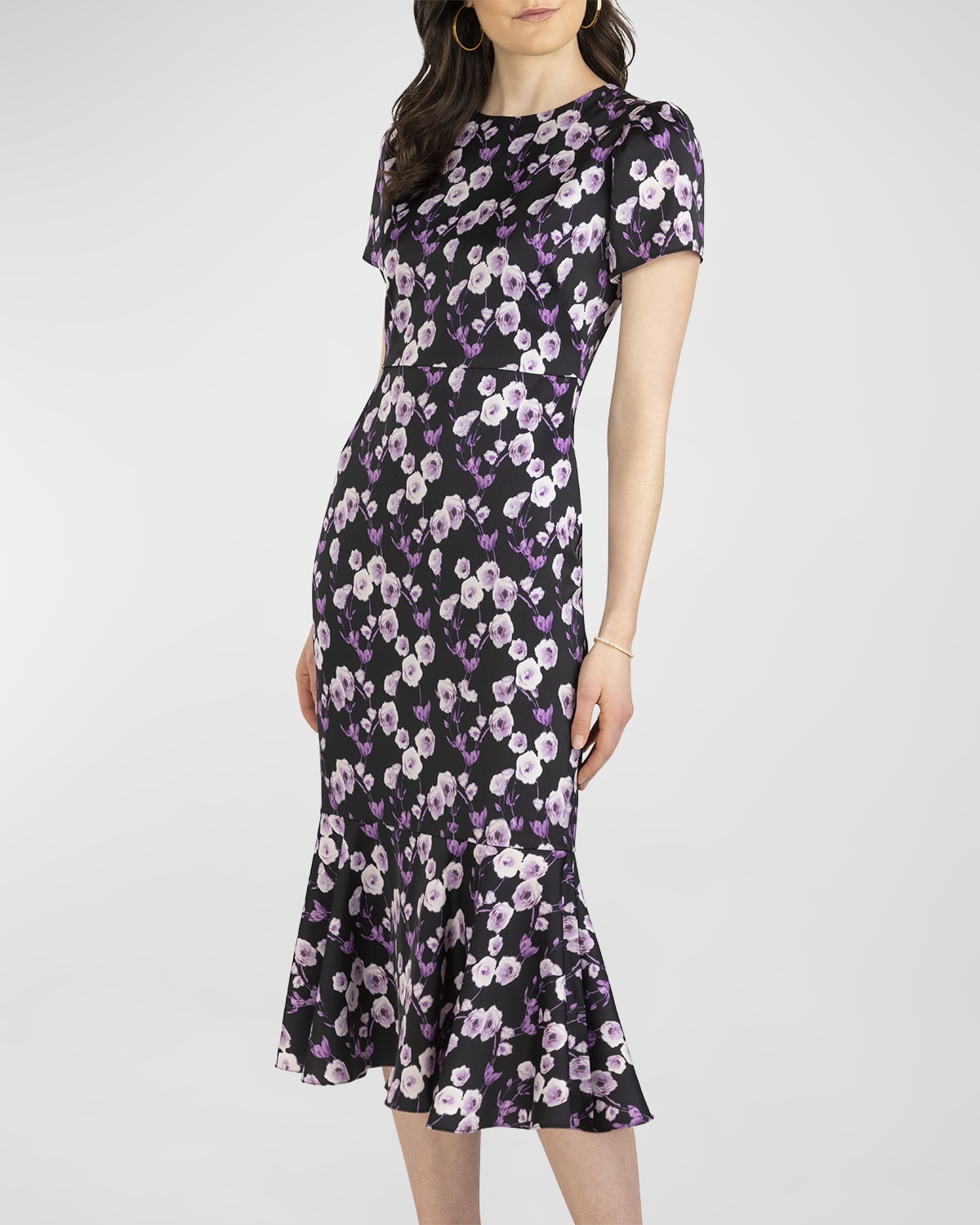 Shoshanna Floral Jacquard Mermaid Midi Dress | Neiman Marcus