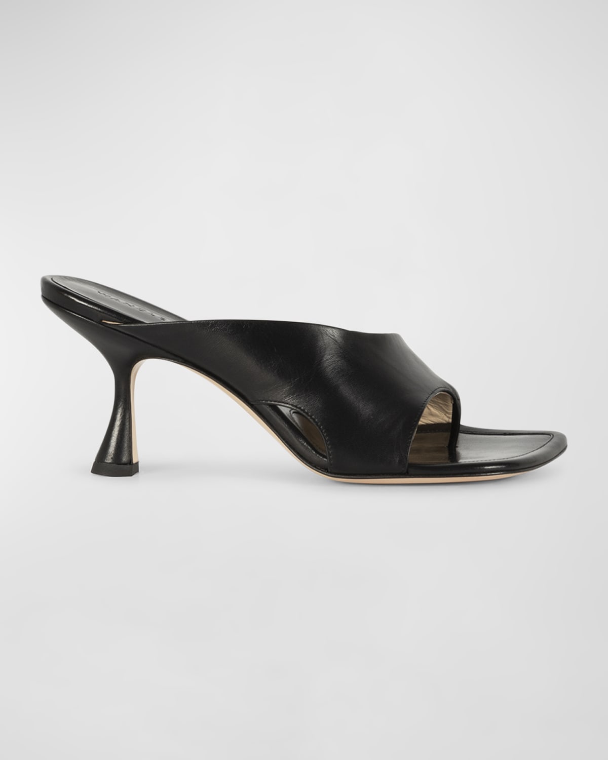Wandler Julio Leather Asymmetrical Mule Sandals | Neiman Marcus