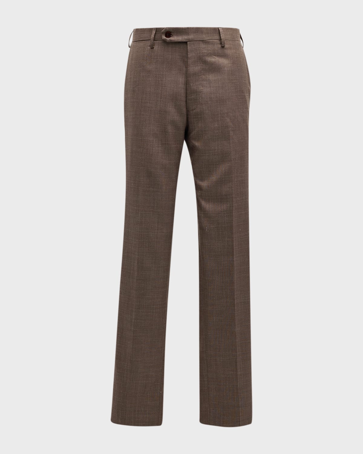 Canali Men's Melange Flat-Front Trousers | Neiman Marcus