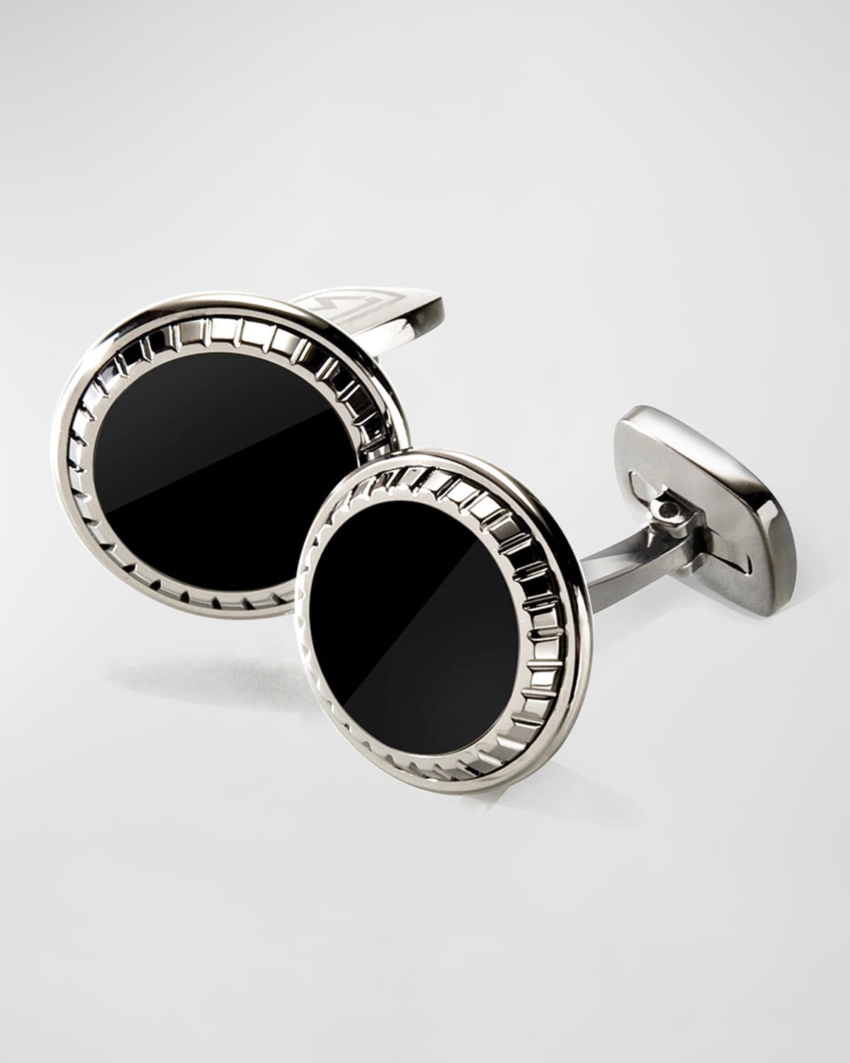 M Clip Men's Gray Mother-Of-Pearl Round Cufflinks | Neiman Marcus
