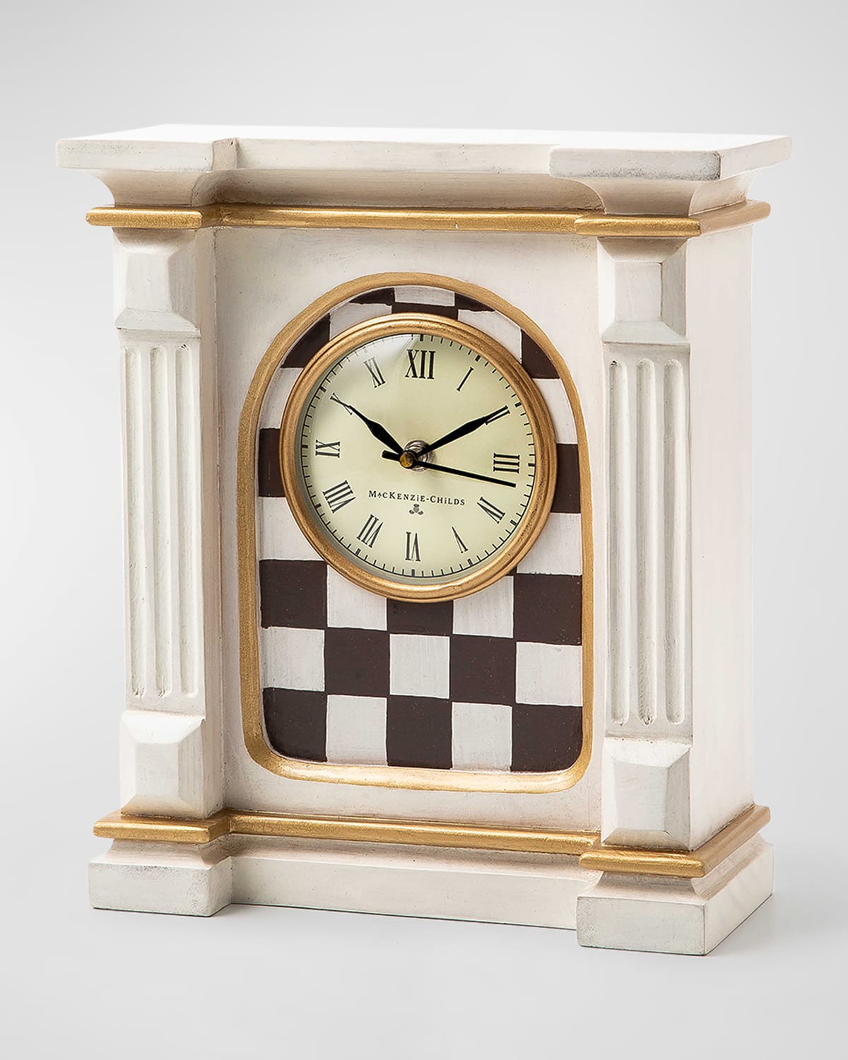 MacKenzie-Childs 11" Courtly Check Mantle Clock | Neiman Marcus