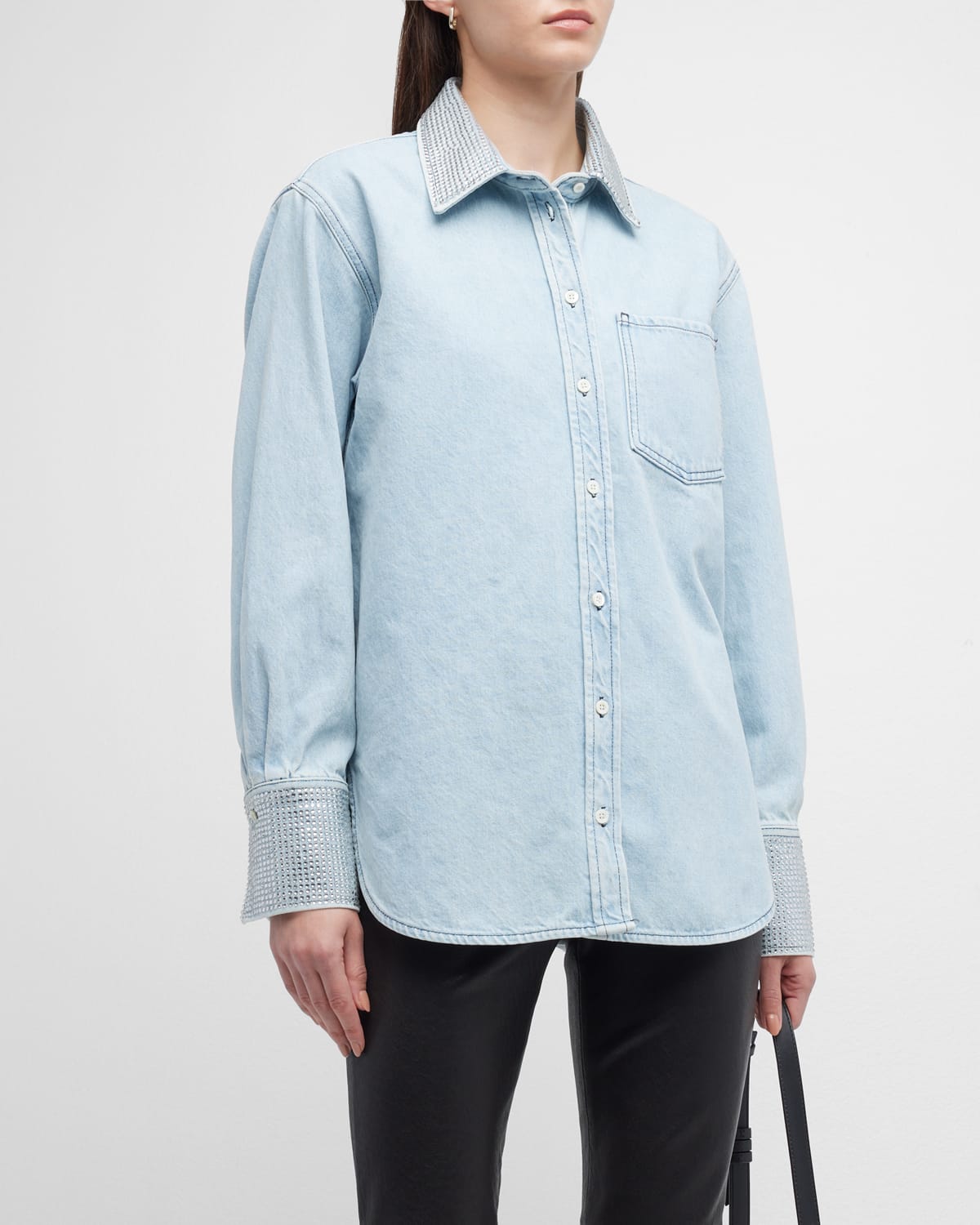 FRAME The Standard Silk Button-Front Shirt | Neiman Marcus