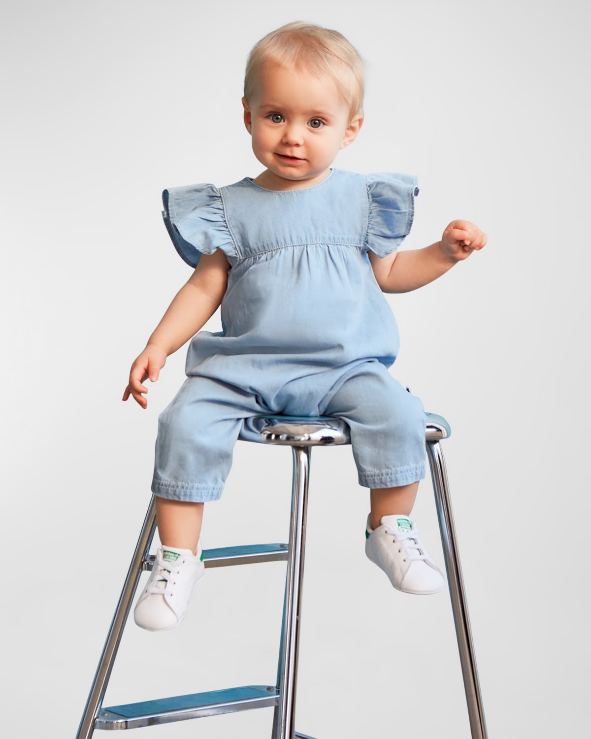 Sammy + Nat Girl's Ava Pointelle Coverall, Size Newborn-24M | Neiman Marcus