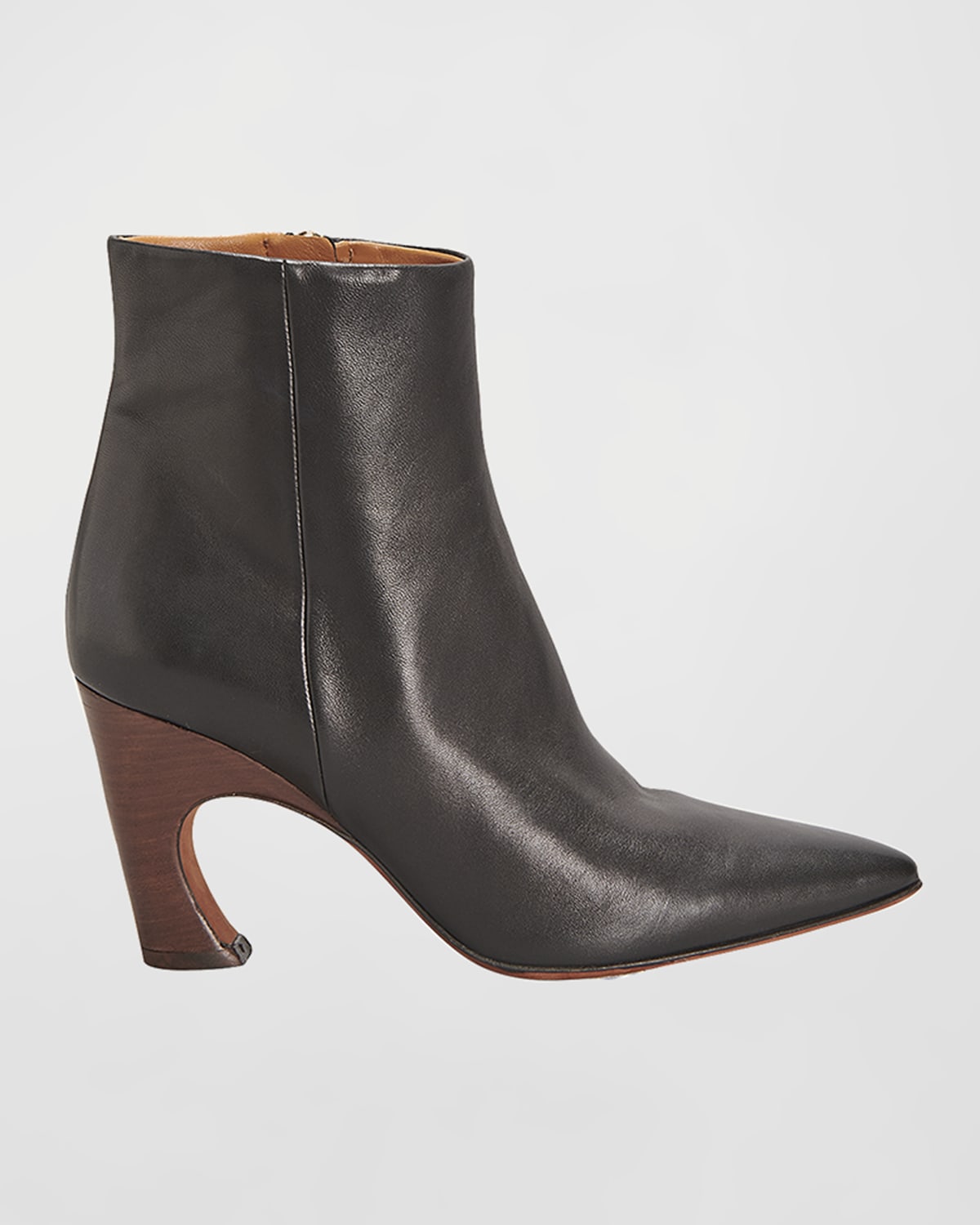 THE ROW Coco Leather Zip Booties | Neiman Marcus