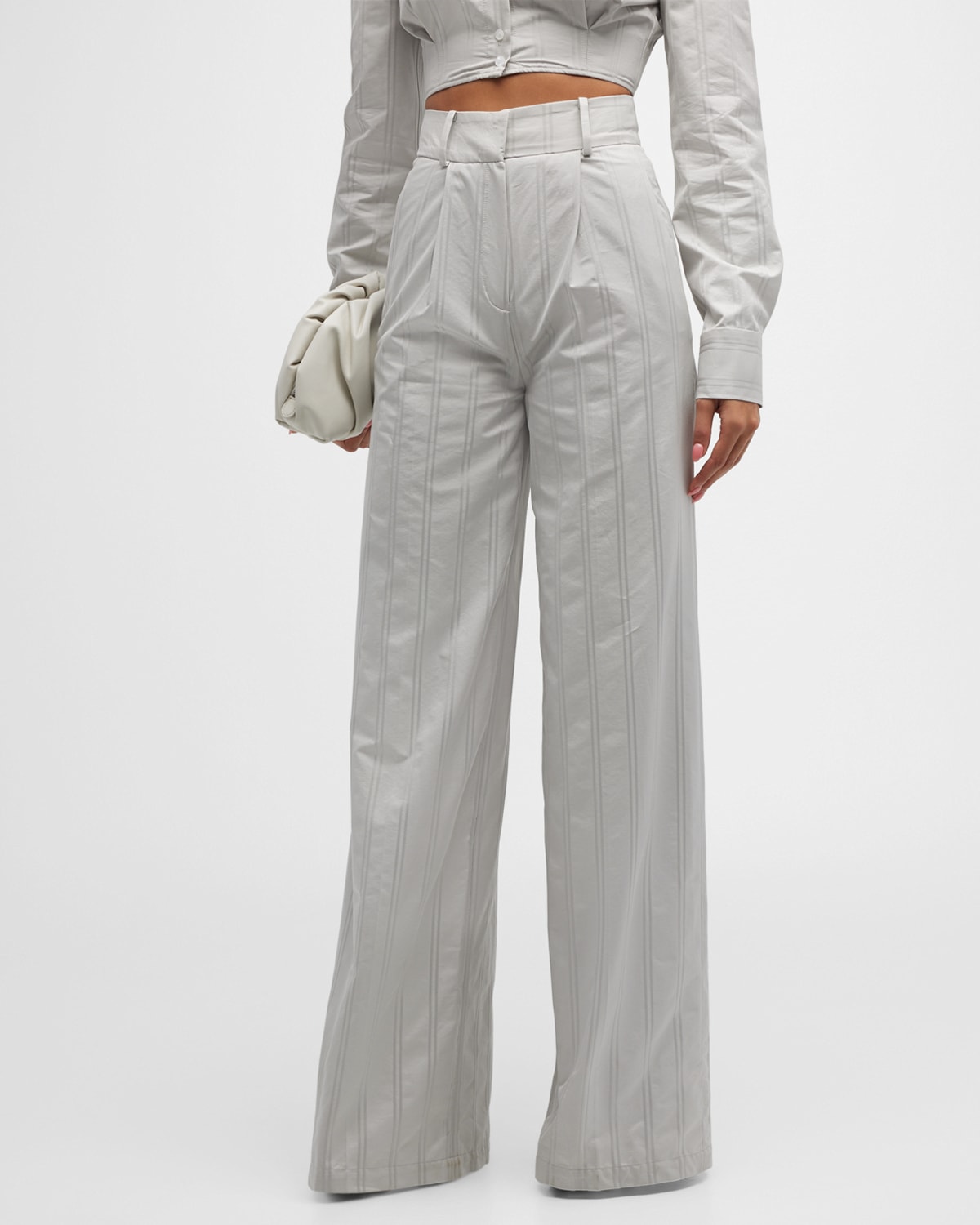 Toteme Straight Deep Pleat Trousers | Neiman Marcus