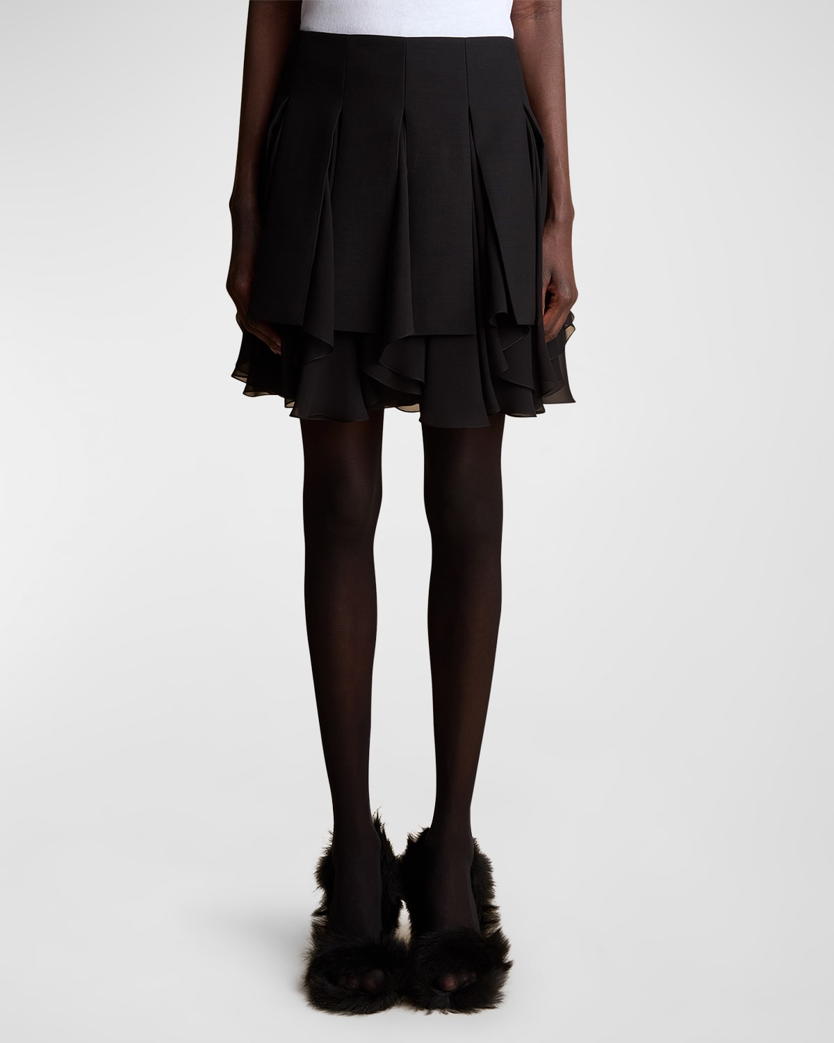 Michael Kors Gingham Mini Wool Skirt | Neiman Marcus