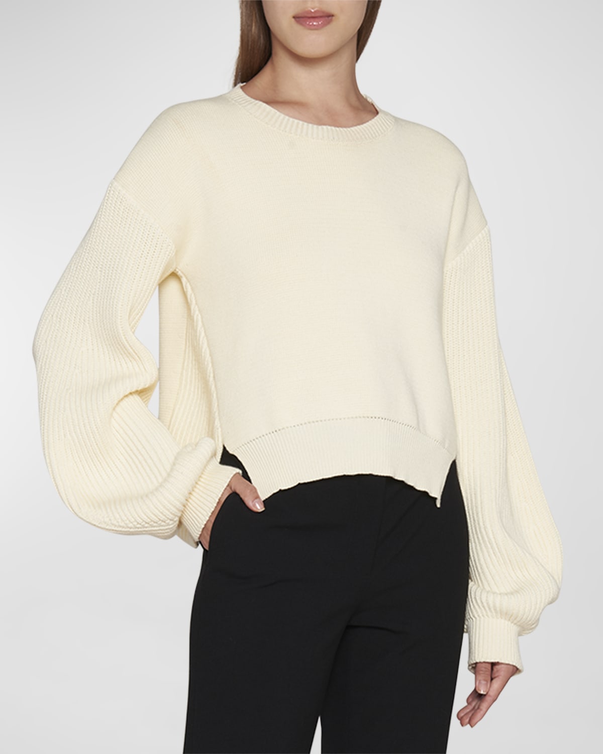 Bottega Veneta Crop Wool Sweater | Neiman Marcus
