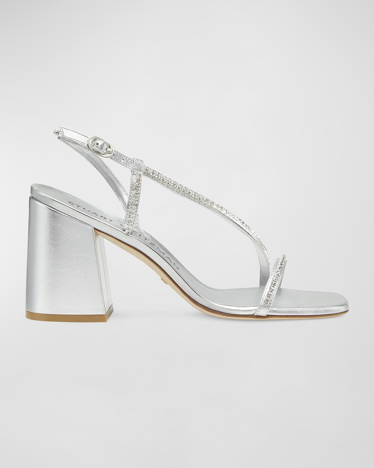 CAREL Palace Metallic Asymmetrical Slingback Sandals | Neiman Marcus
