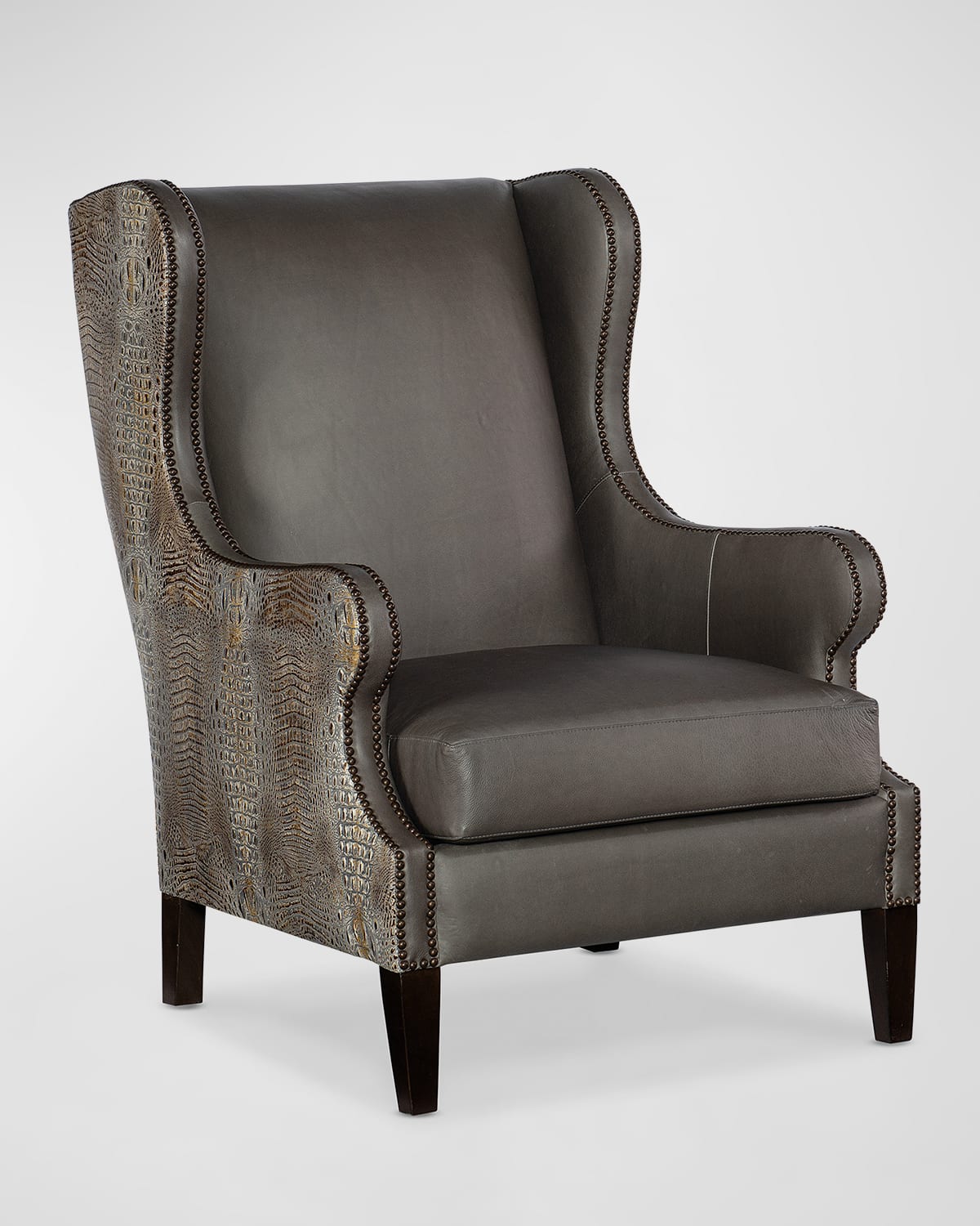 Massoud Adagio Leather Wing Chair | Neiman Marcus
