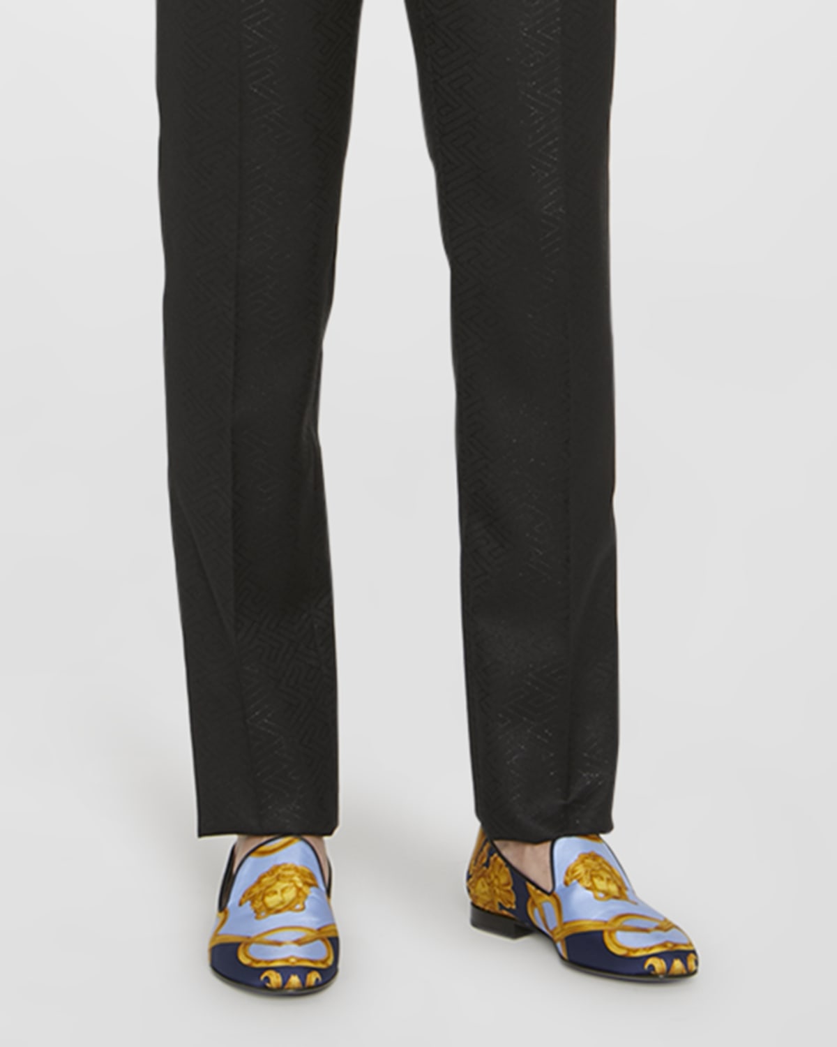Versace Men's Barocco-Print Canvas Espadrilles | Neiman Marcus
