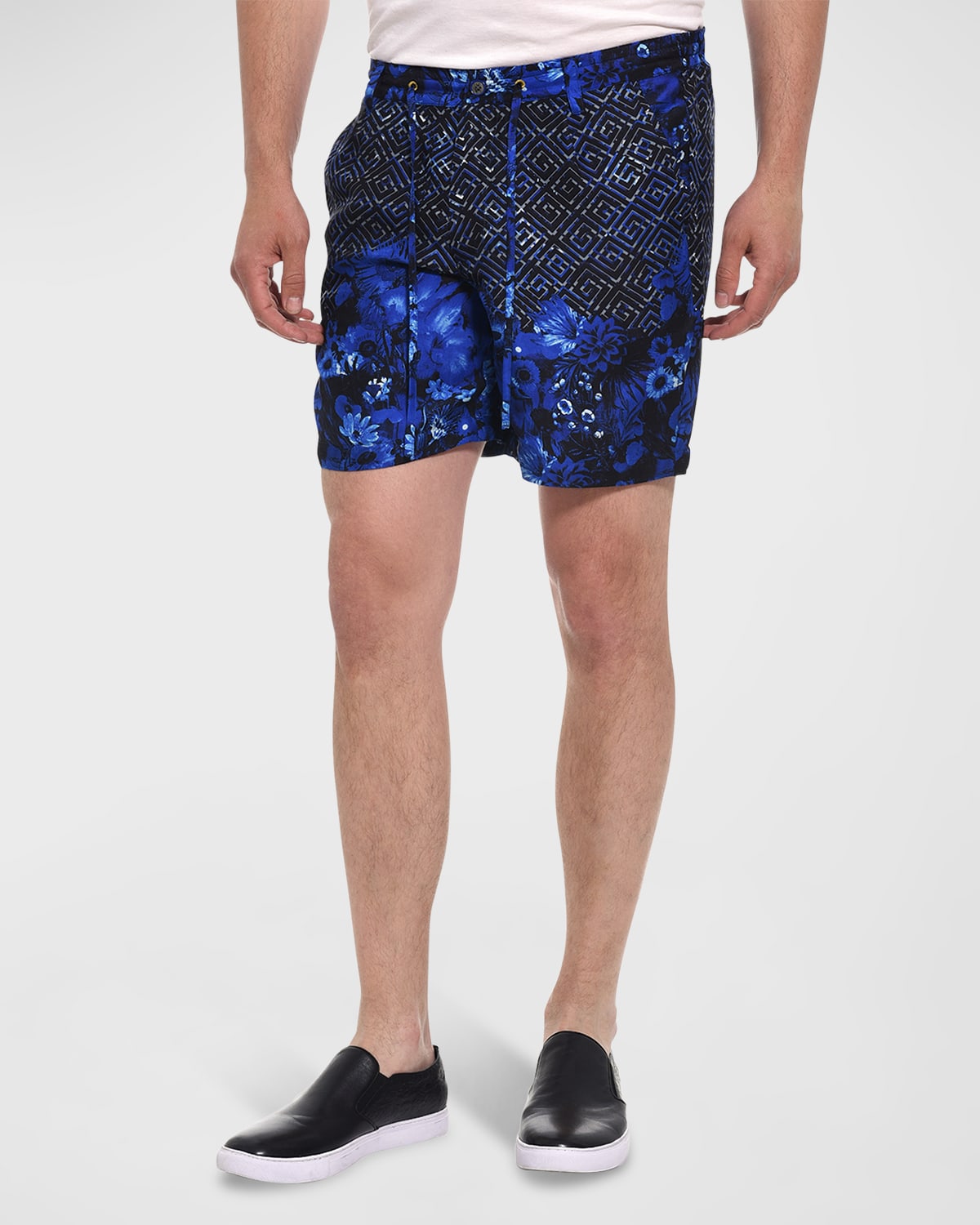 Robert Graham Men's Bottas Mosaic Tile Shorts | Neiman Marcus