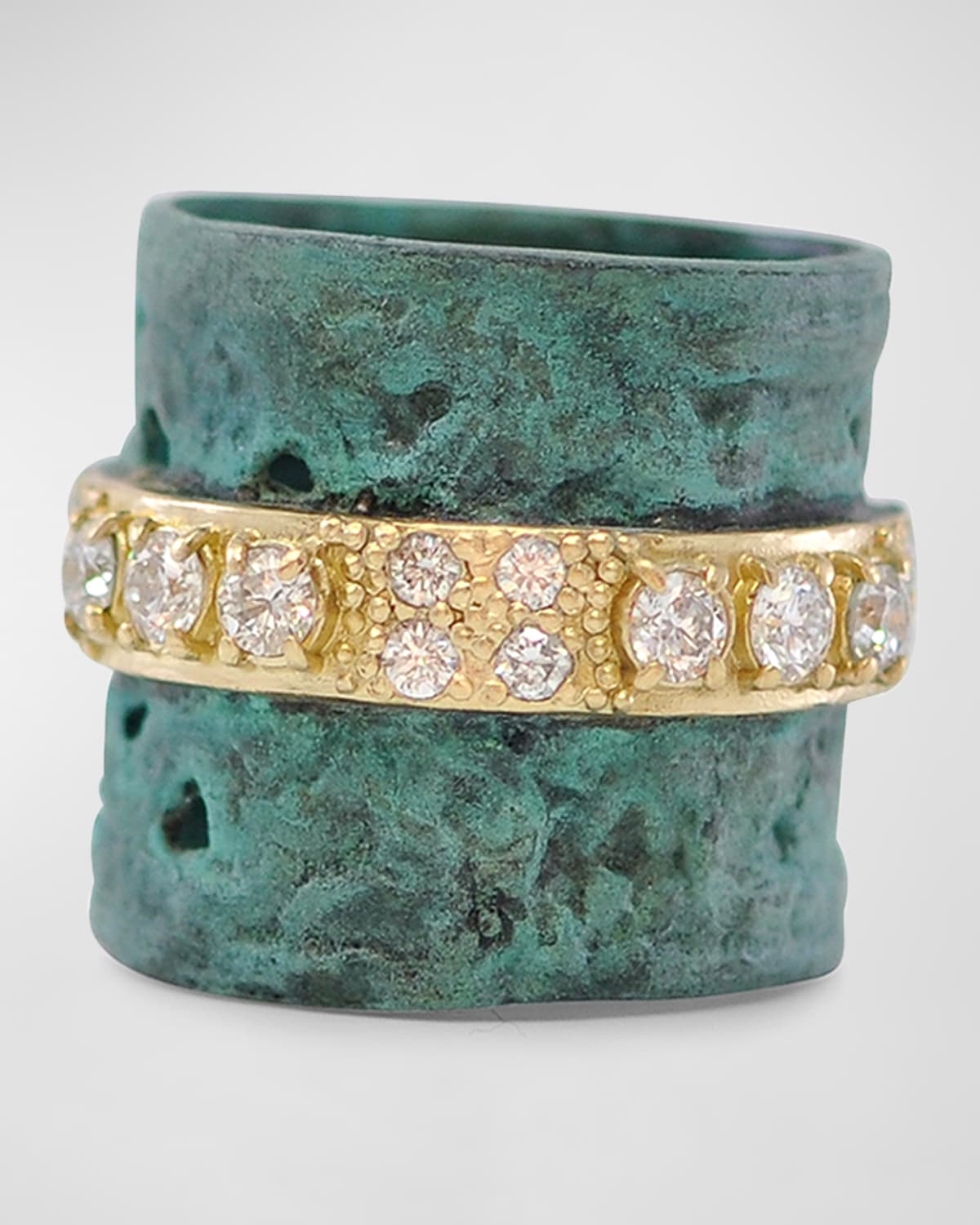 Peruffo 18K Yellow Gold Ink Round Diamond Ring, Size 7 | Neiman Marcus