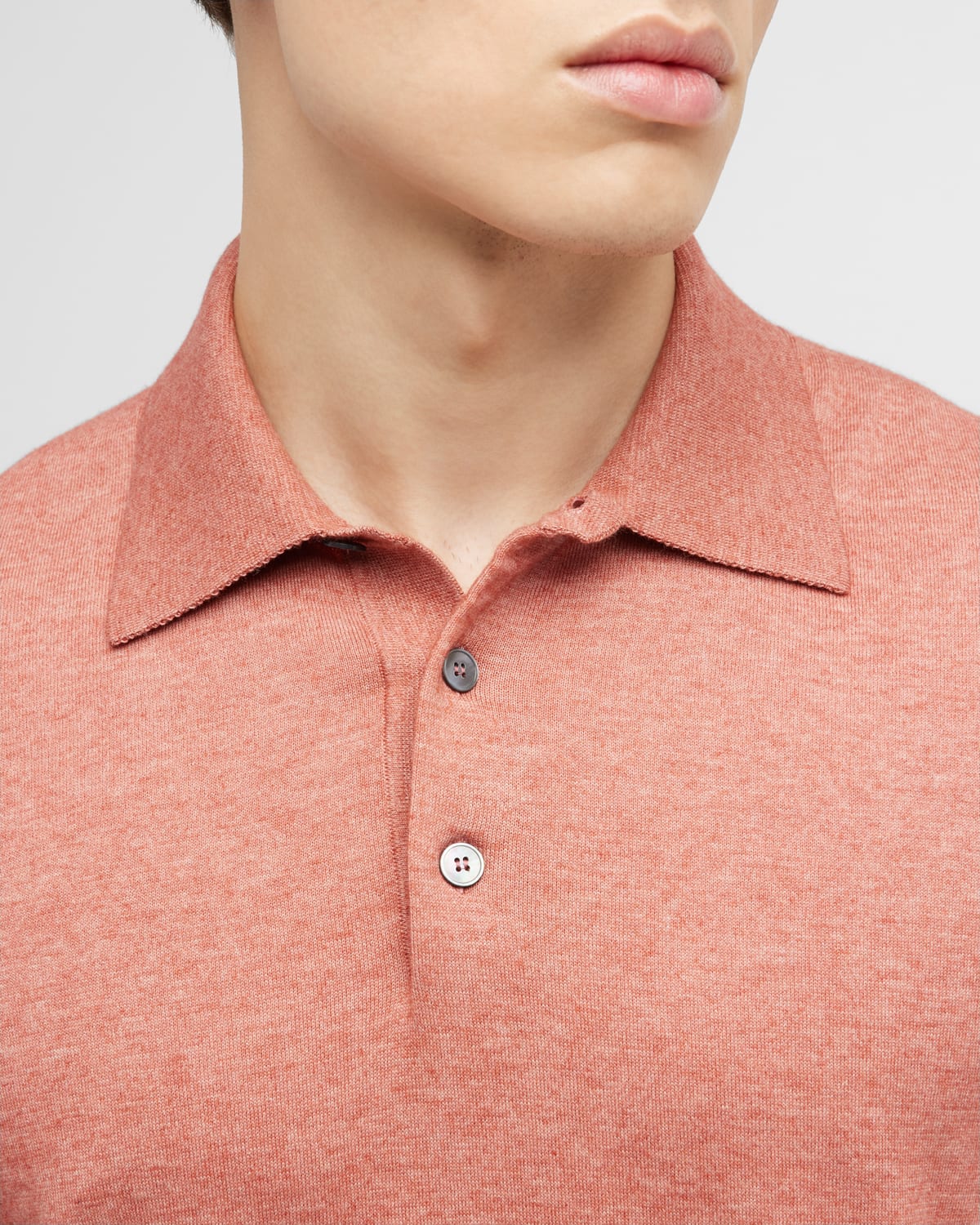 ZEGNA Men's Cashmere-Silk Polo Shirt | Neiman Marcus