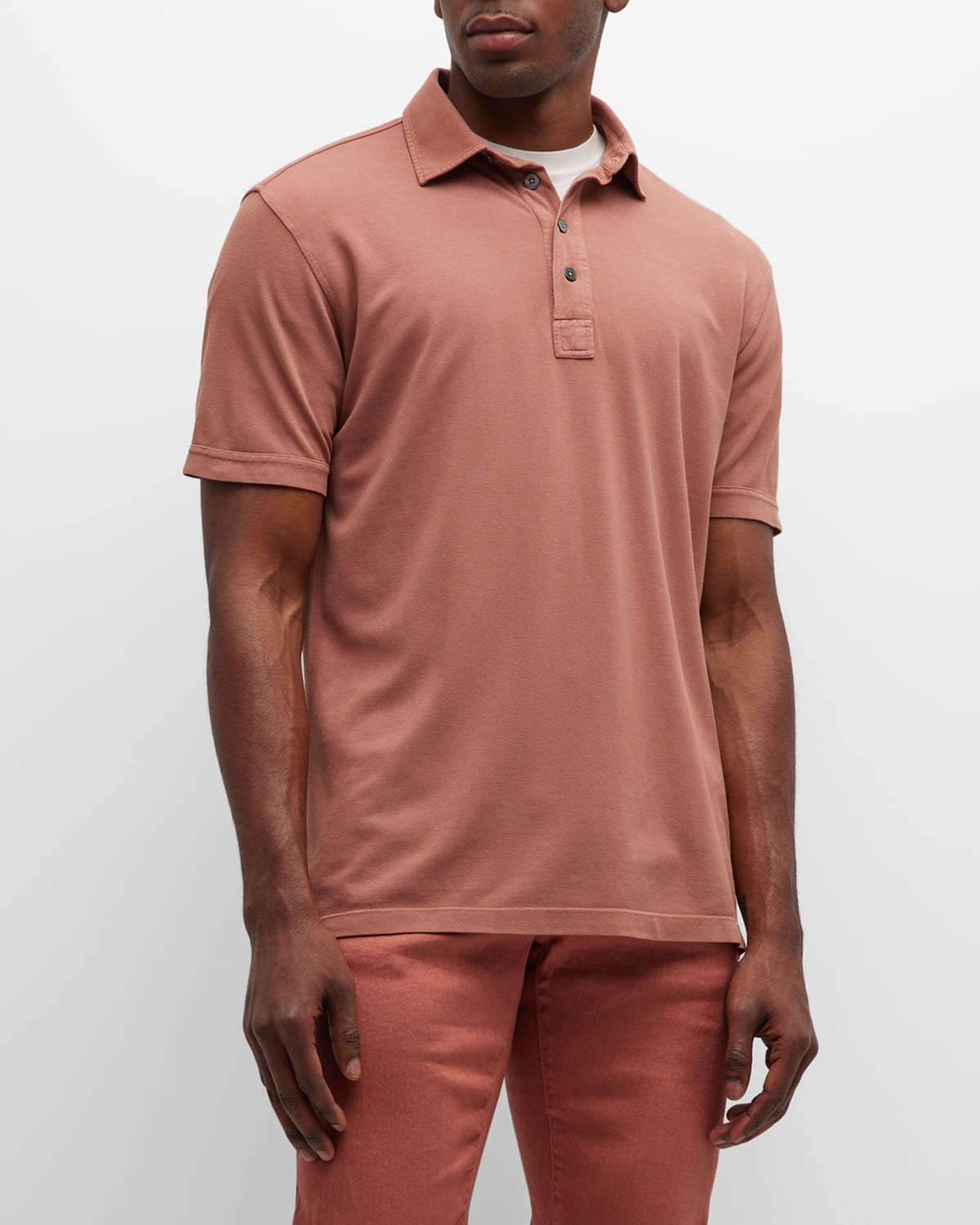ZEGNA Men's Cashmere-Cotton Polo Shirt | Neiman Marcus