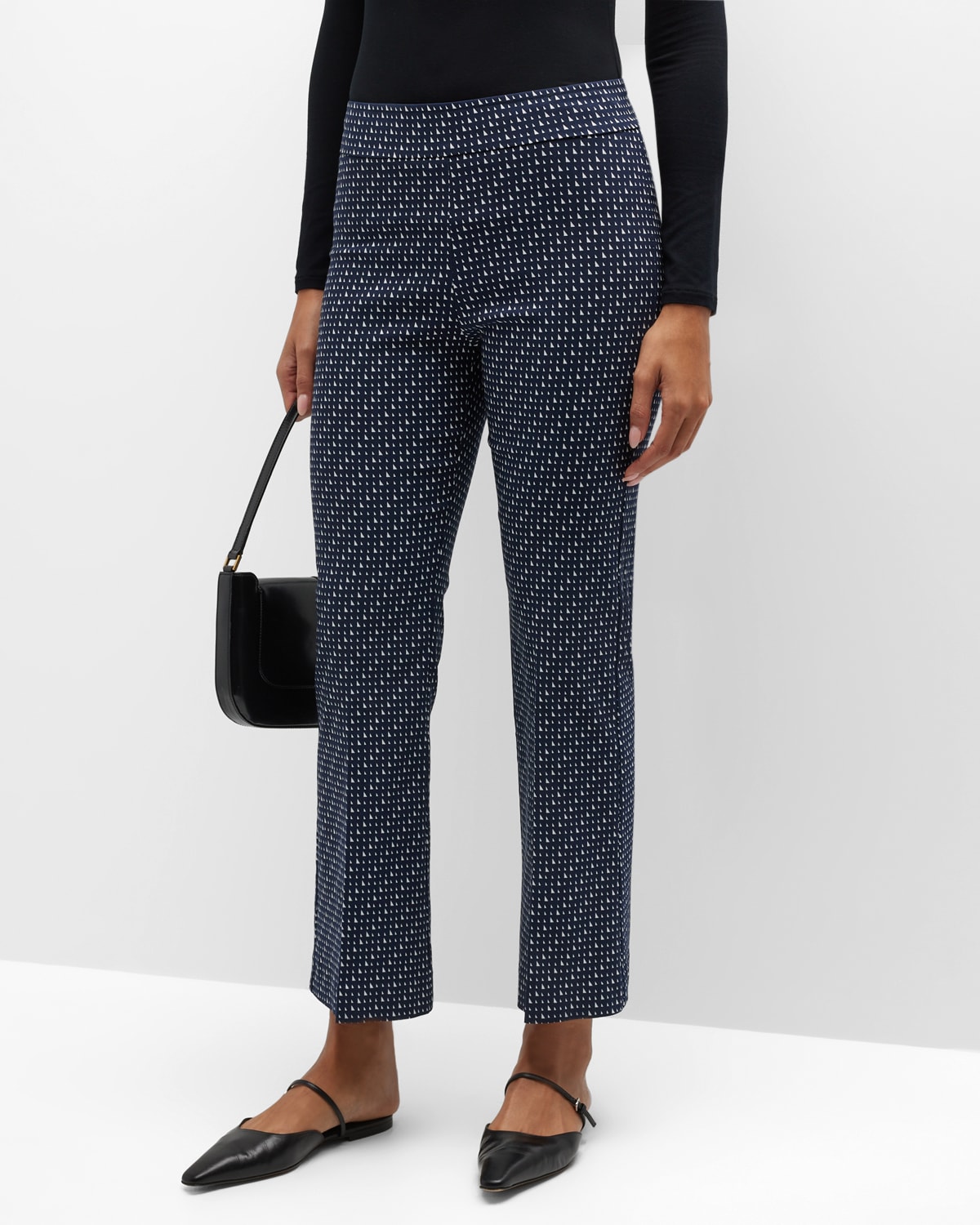 Avenue Montaigne Cropped Leopard-Print Twill Pants | Neiman Marcus