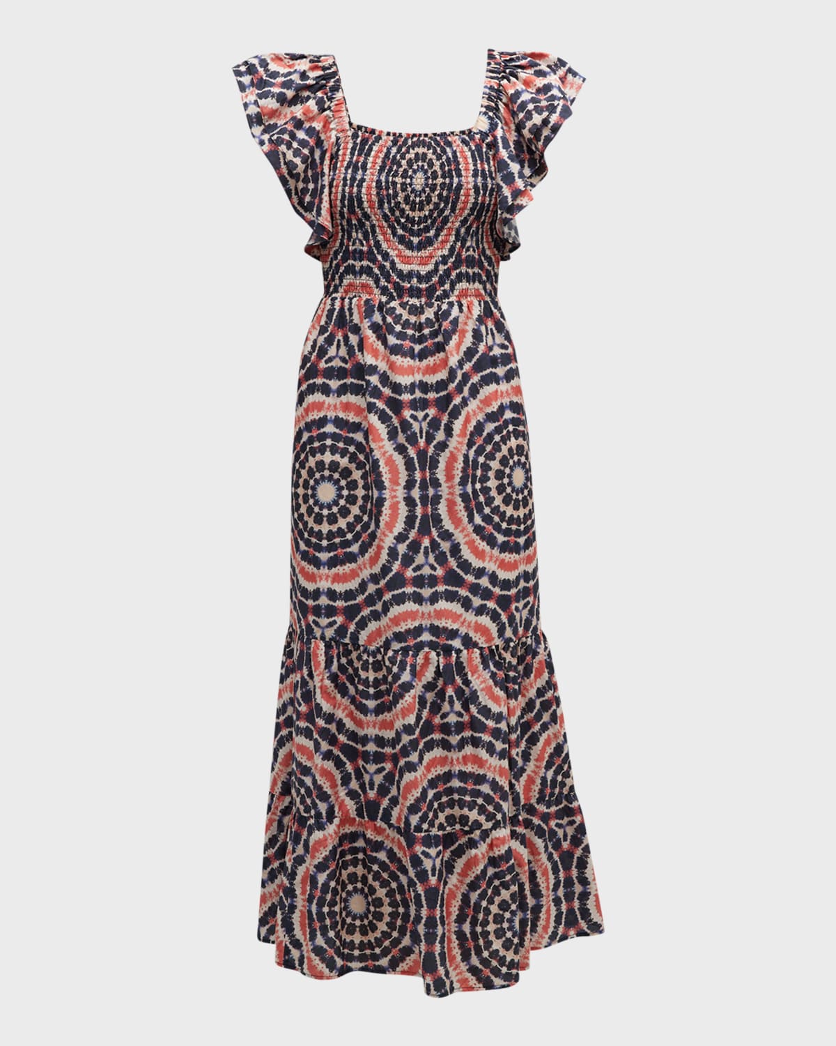 Marie Oliver Noella Striped Flutter-Sleeve Maxi Dress | Neiman Marcus