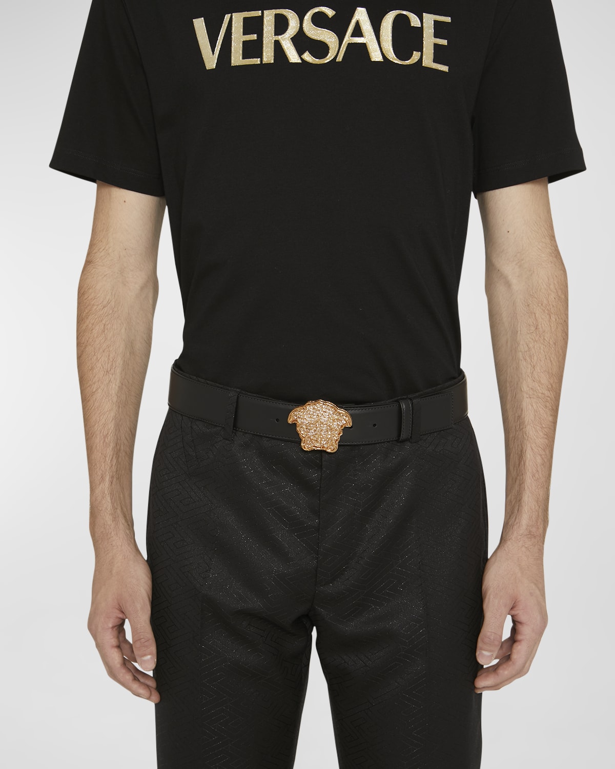 Versace Men's Medusa Head Reversible Leather Belt | Neiman Marcus