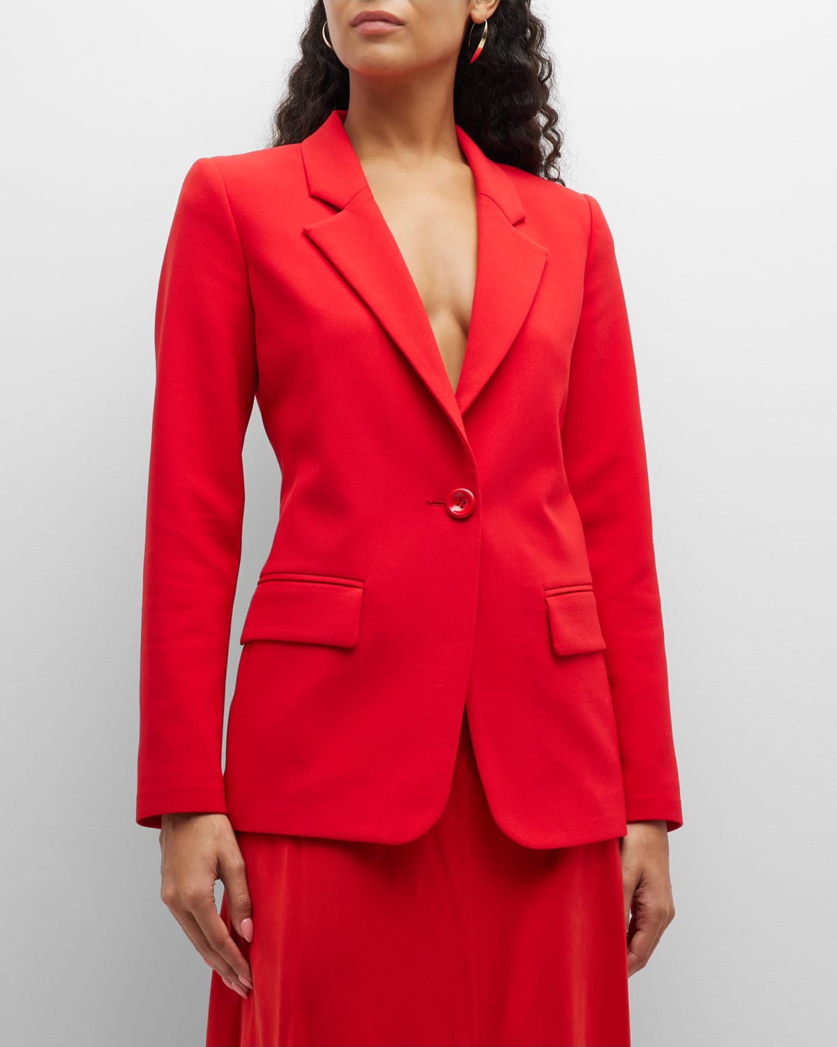 Peserico Single-Button Canvas Blazer | Neiman Marcus