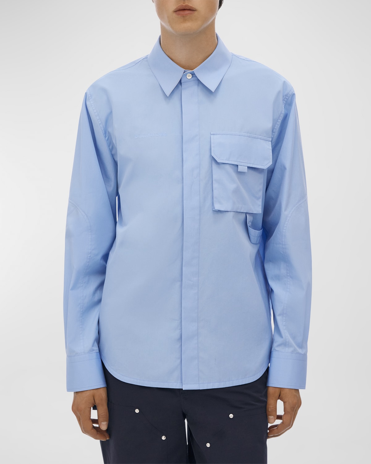 Helmut Lang Men's Classic Sport Shirt with Embroidered Logo | Neiman Marcus