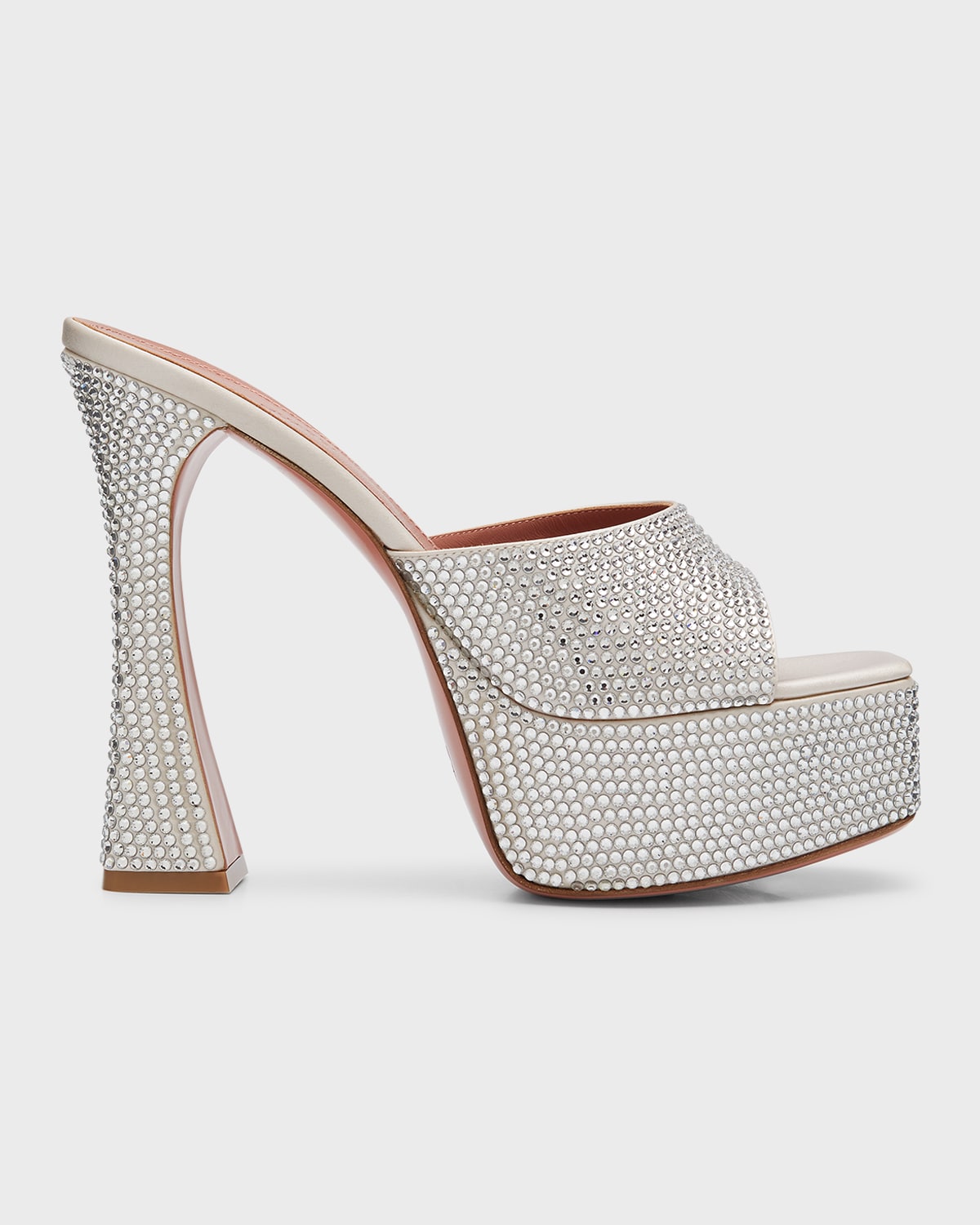 Amina Muaddi Dalida Transparent Platform Slide Sandals | Neiman Marcus