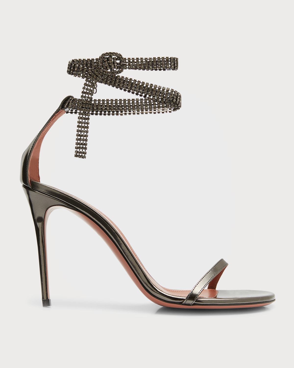Amina Muaddi Giorgia Metallic Crystal-Cuff Sandals | Neiman Marcus