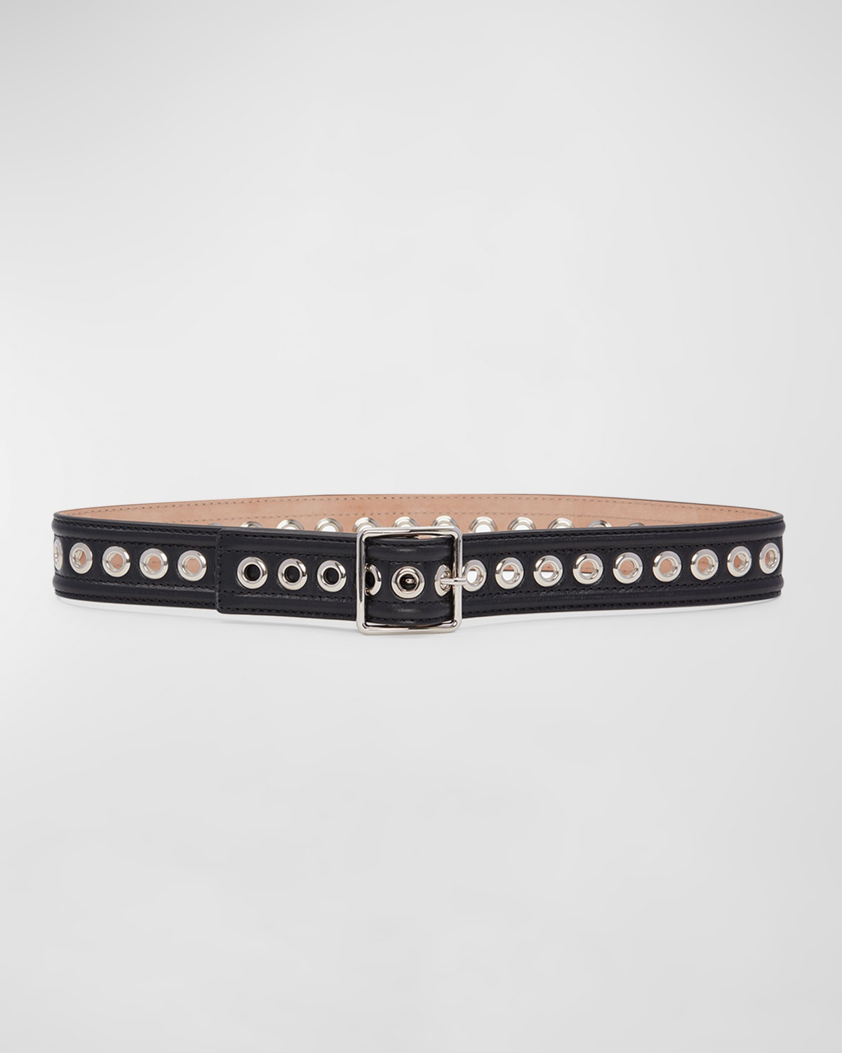 Alexander McQueen Small Eyelet Leather Belt | Neiman Marcus