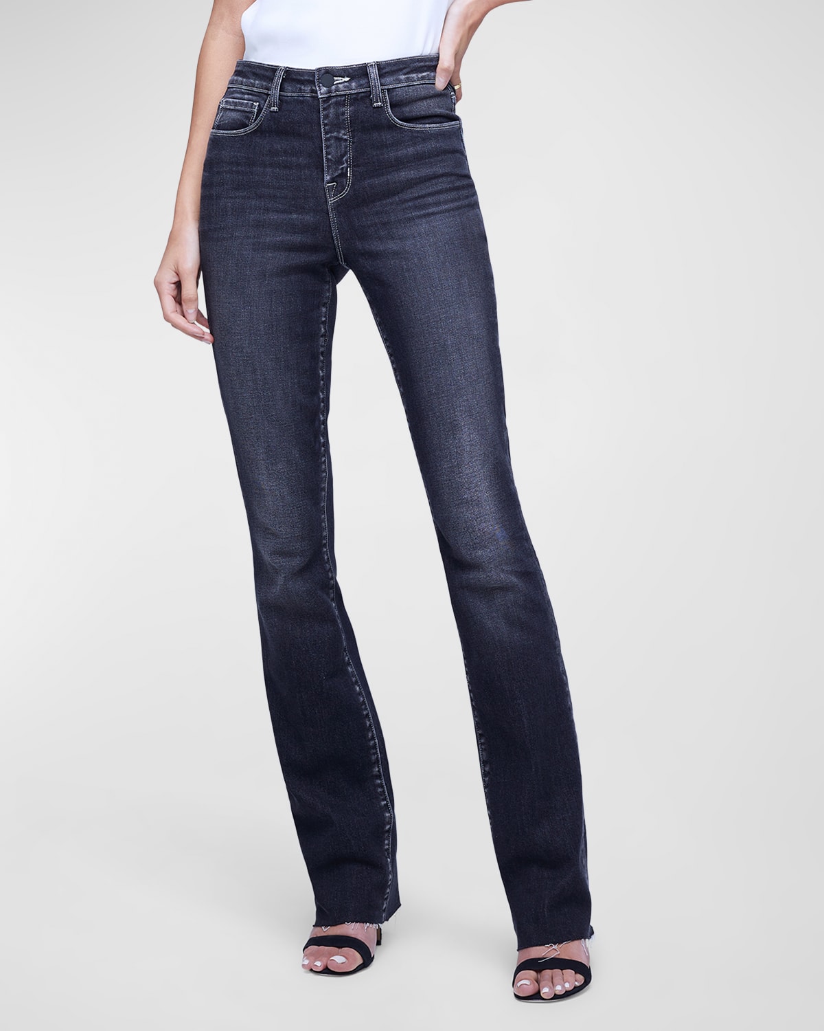 L'Agence Ruth High Rise Straight Jeans | Neiman Marcus