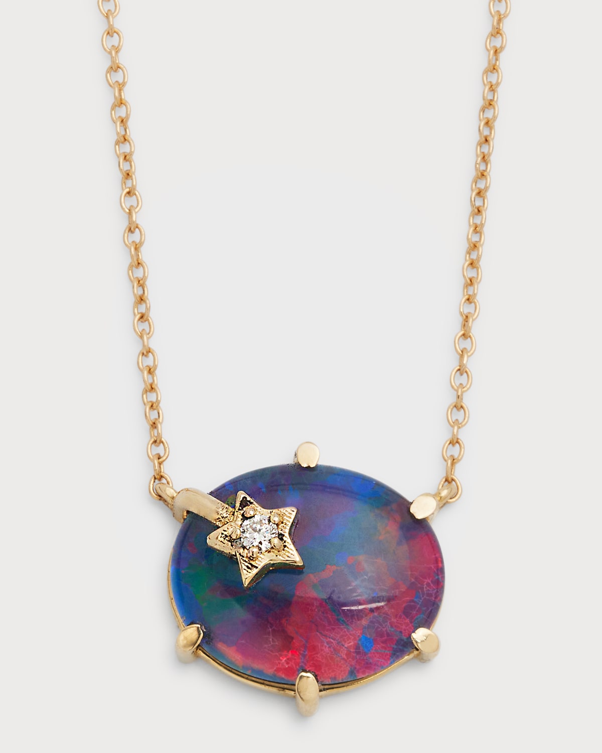 Andrea Fohrman Perfect Opal Rainbow Necklace with Emerald Center ...