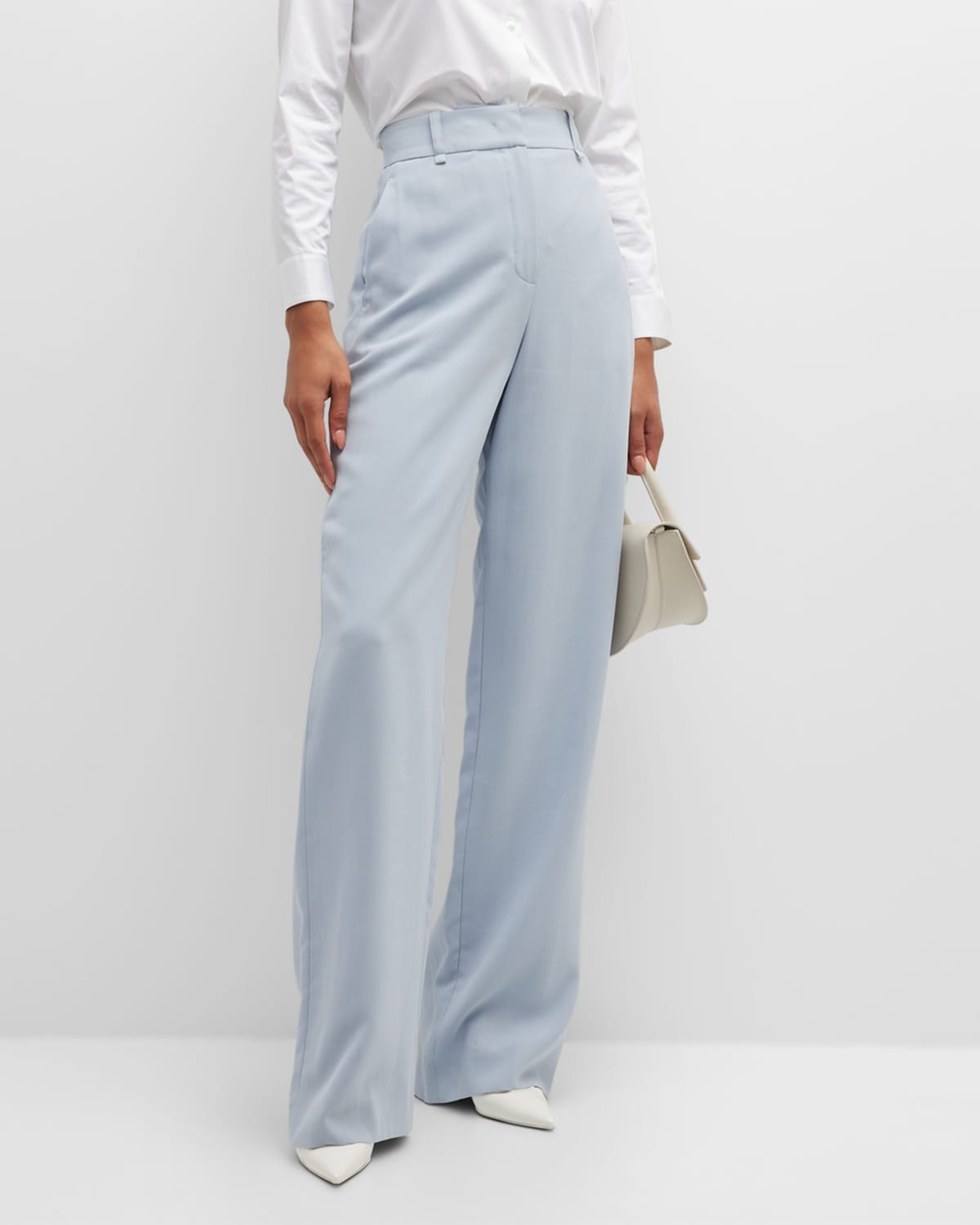 Emporio Armani High-Rise Straight-Leg Trousers | Neiman Marcus