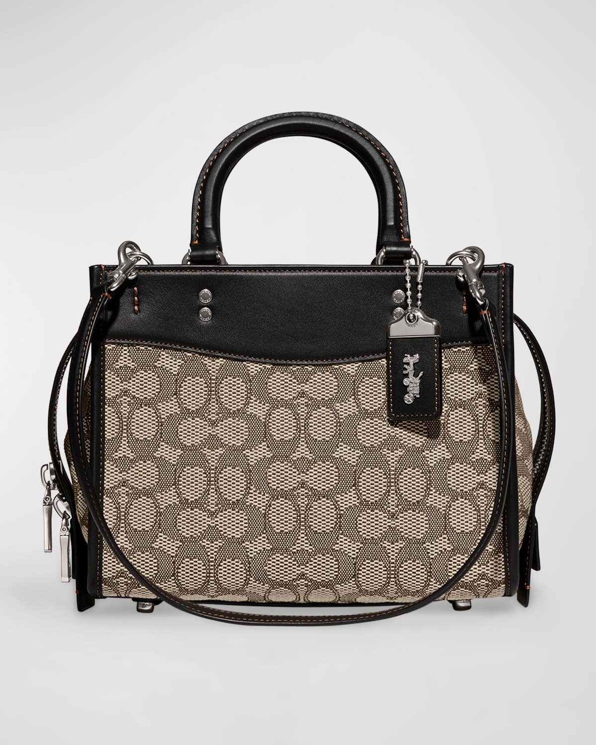 Coach Rogue 20 Signature Jacquard Varsity Patches Top-Handle Bag ...