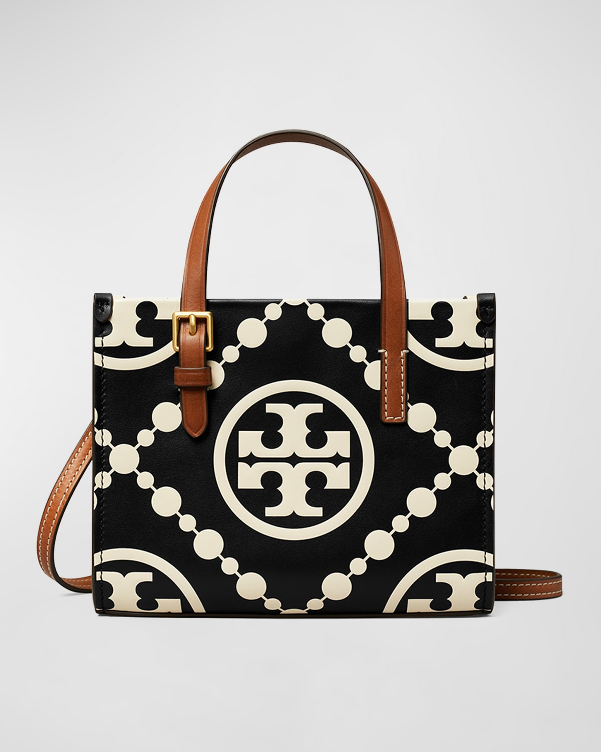 Tory Burch Mini T Monogram-Embossed Metallic Top-Handle Bag | Neiman Marcus