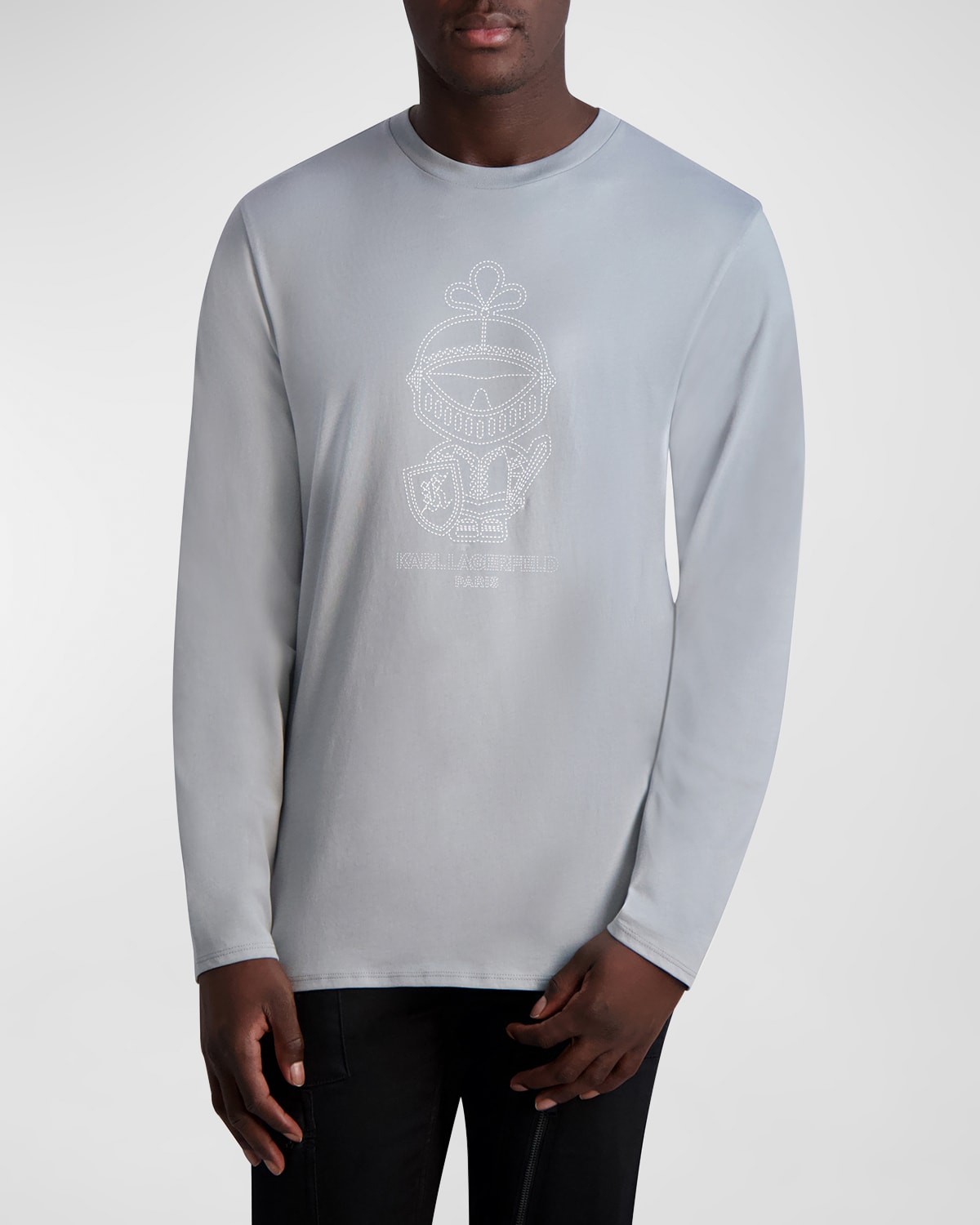 Karl Lagerfeld Paris Men's Shiny KL Logo T-Shirt | Neiman Marcus