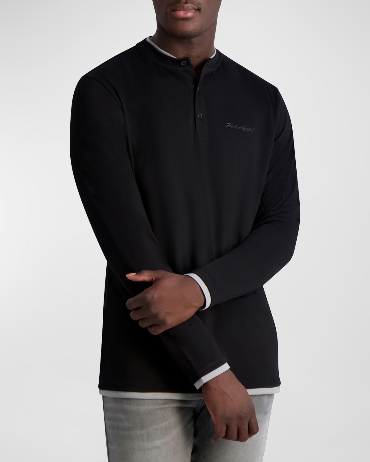 Vince Men's Striped Henley Shirt | Neiman Marcus