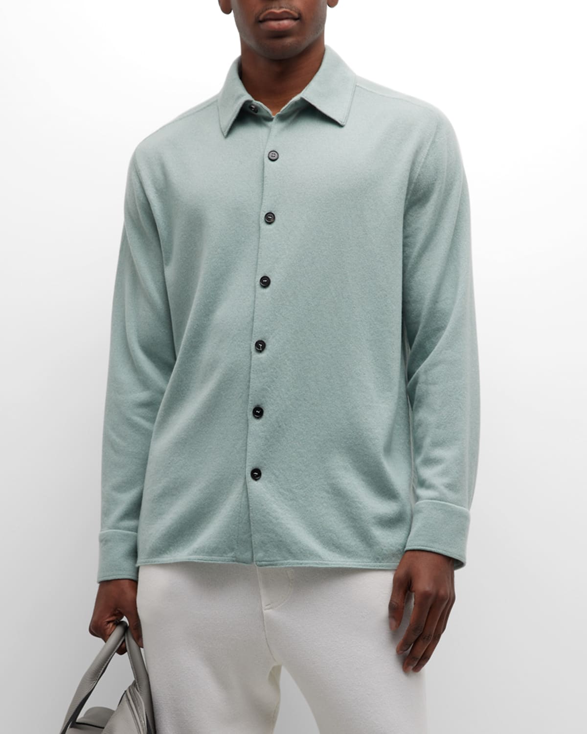 ZEGNA Men's Cashmere Sport Shirt | Neiman Marcus