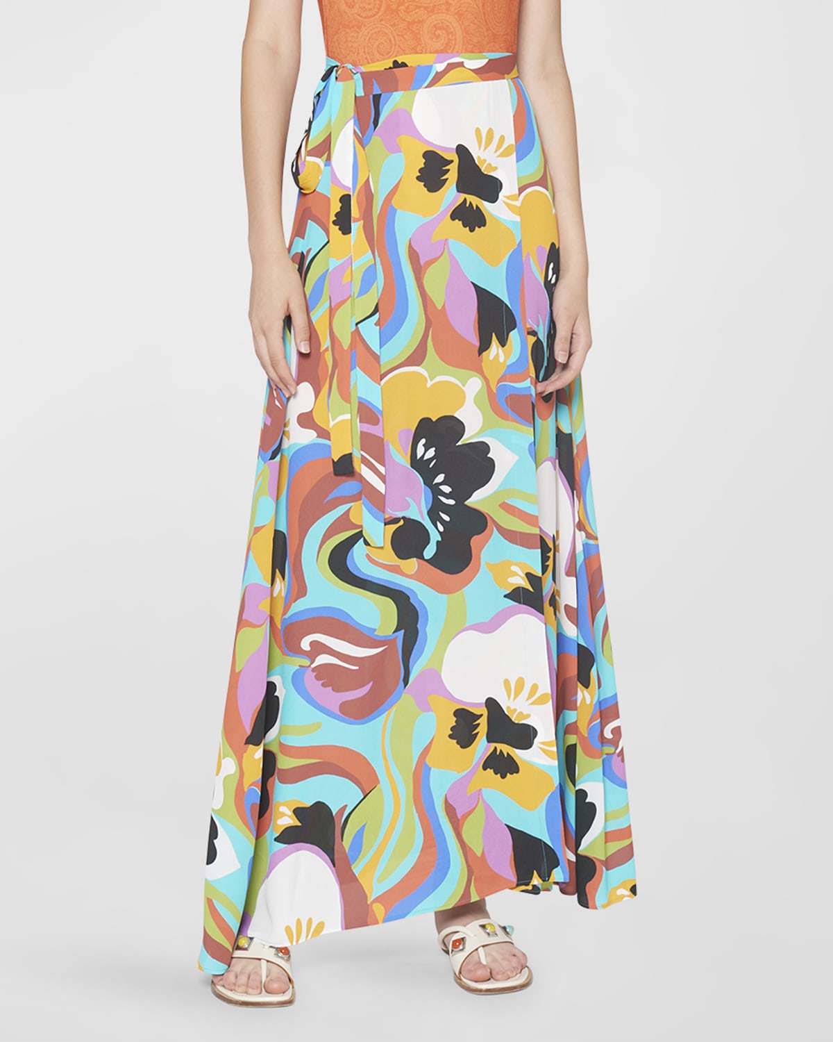 Ralph Lauren Collection Danyelle Printed Linen Voile Maxi Wrap Skirt ...