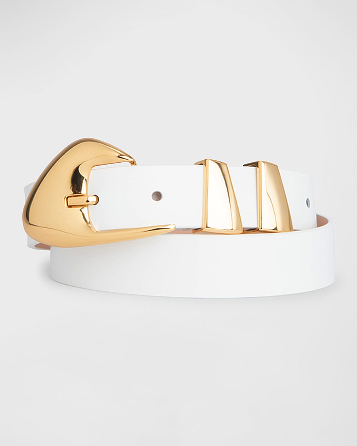 BY FAR Block Semi-Patent Leather Belt | Neiman Marcus
