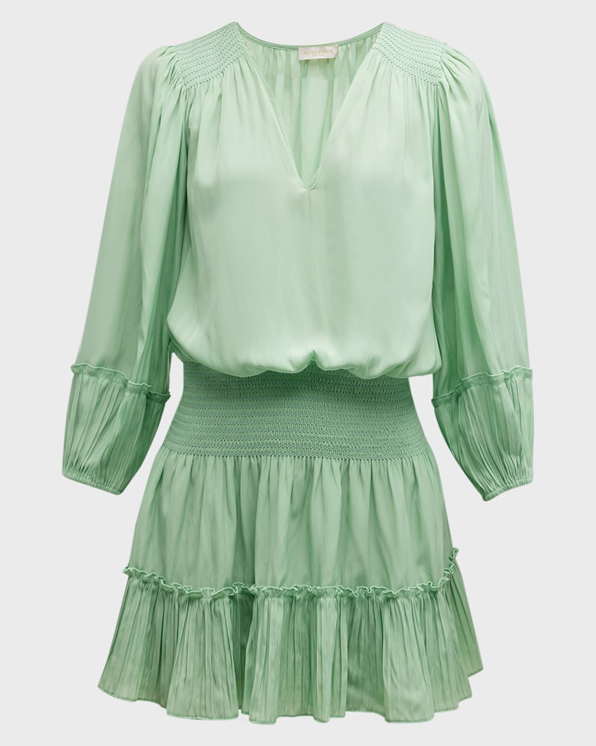 Alice + Olivia Blakesley Balloon-Sleeve Embroidered Mini Dress | Neiman ...