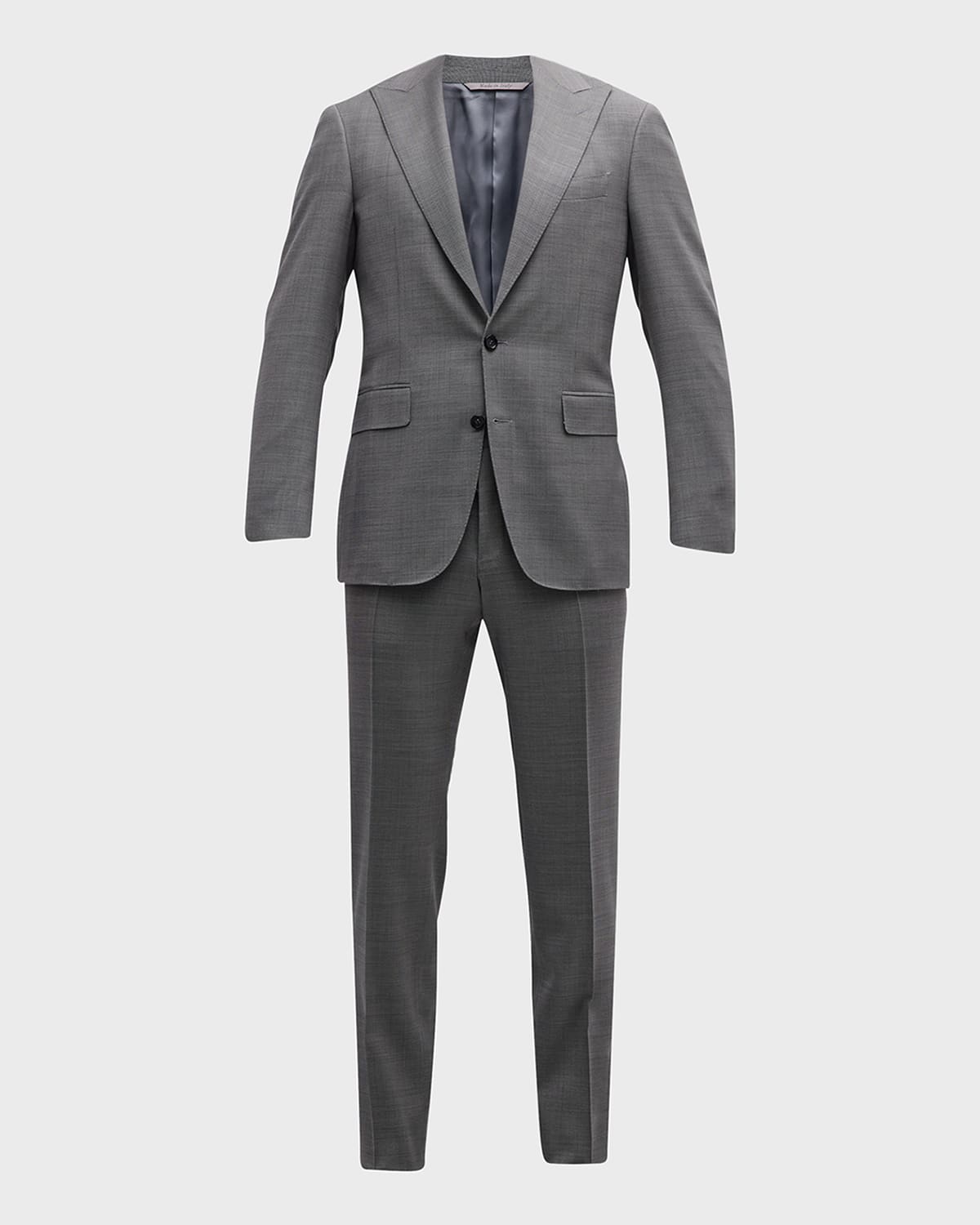 Canali Men's Textured Windowpane Wool Suit | Neiman Marcus