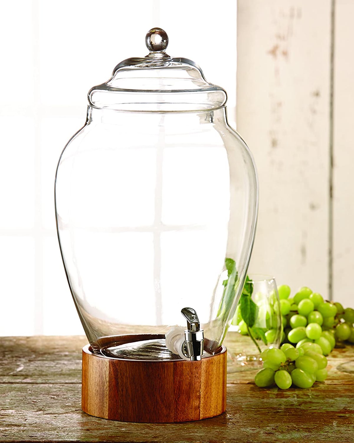 Fifth Avenue Madison Optic Glass Beverage Dispenser | Neiman Marcus