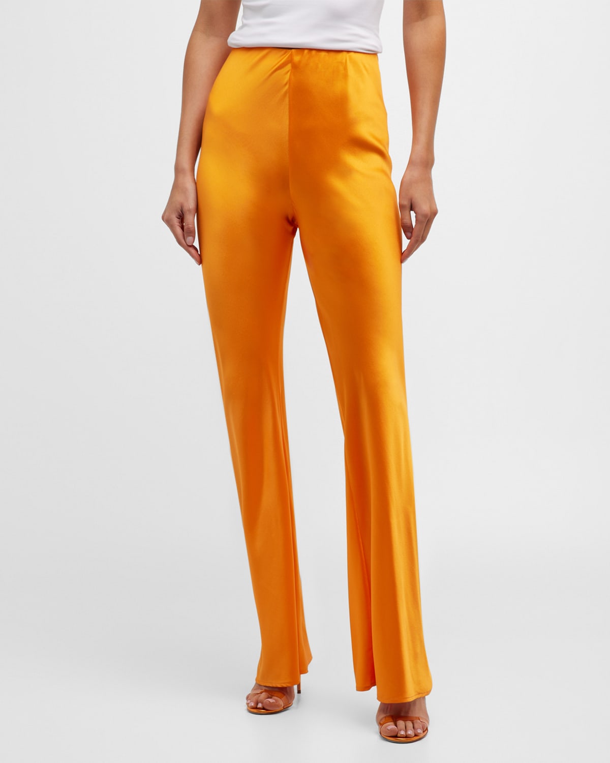 Cult Gaia Stacie High-Rise Straight-Leg Satin Pants | Neiman Marcus
