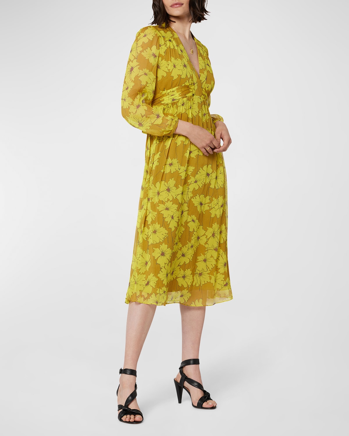 Joie Kailey Starburst-Print Midi Dress | Neiman Marcus